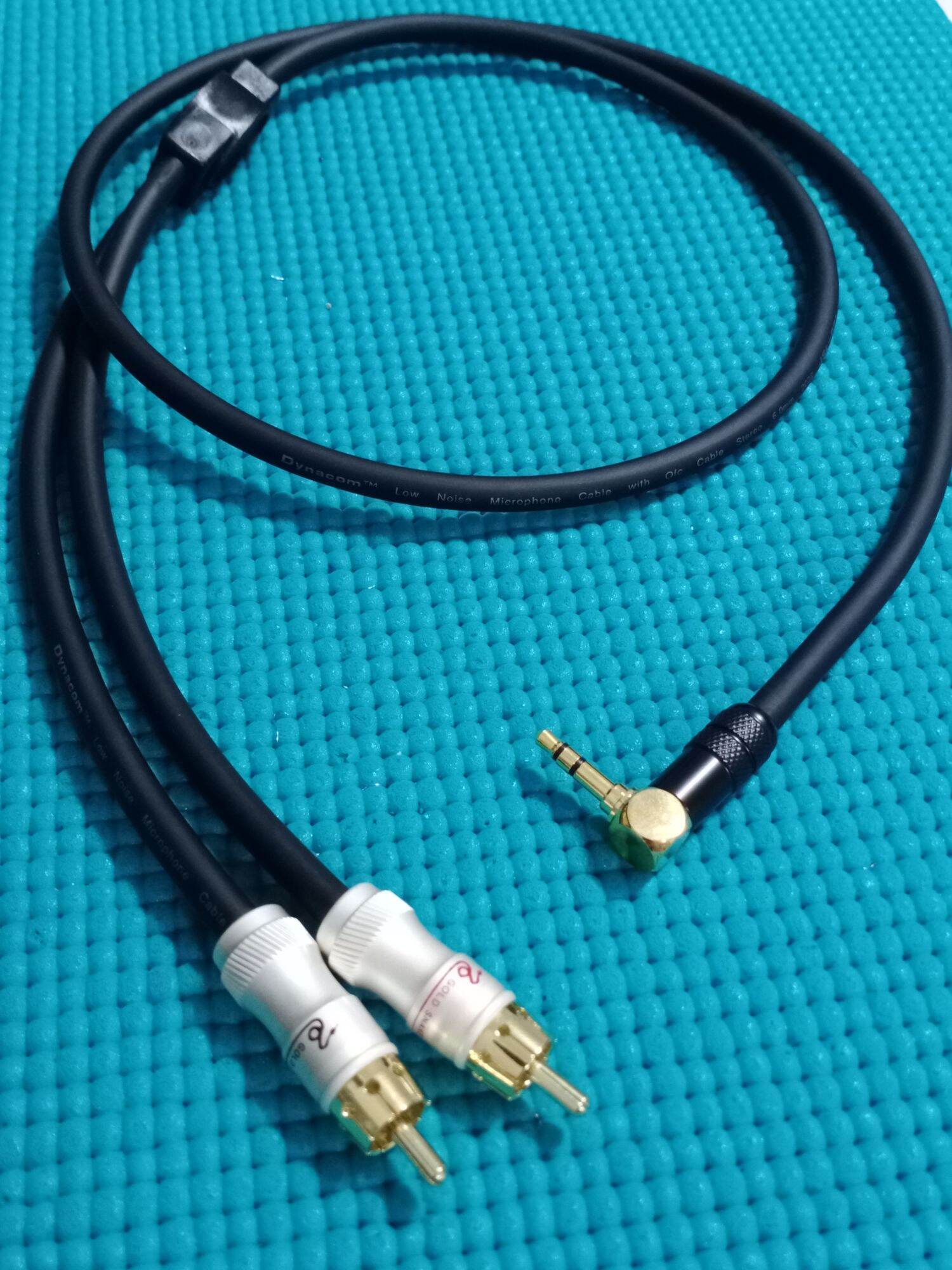 สาย Rca to Aux3.5 หัวงอ | Lazada.co.th