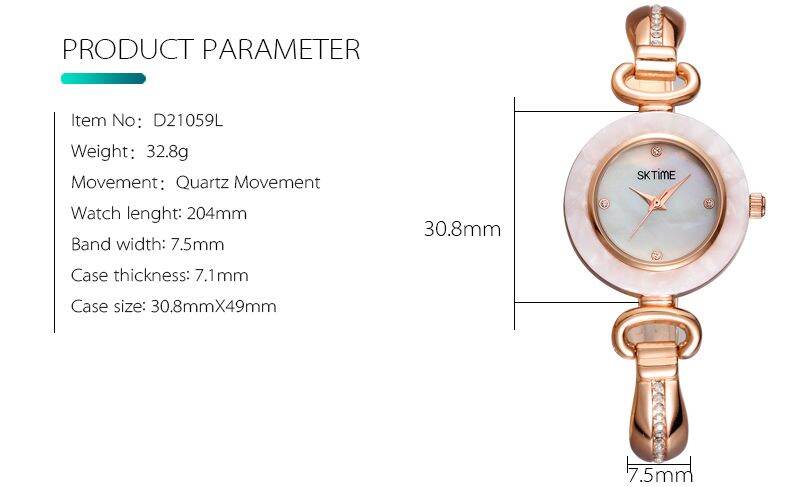 นาฬิกาข้อมือผู้หญิง SK Time แบบสร้อยเปลี่ยนหน้าปัดได้ถึง 5 สีพร้อมกล่อง ...