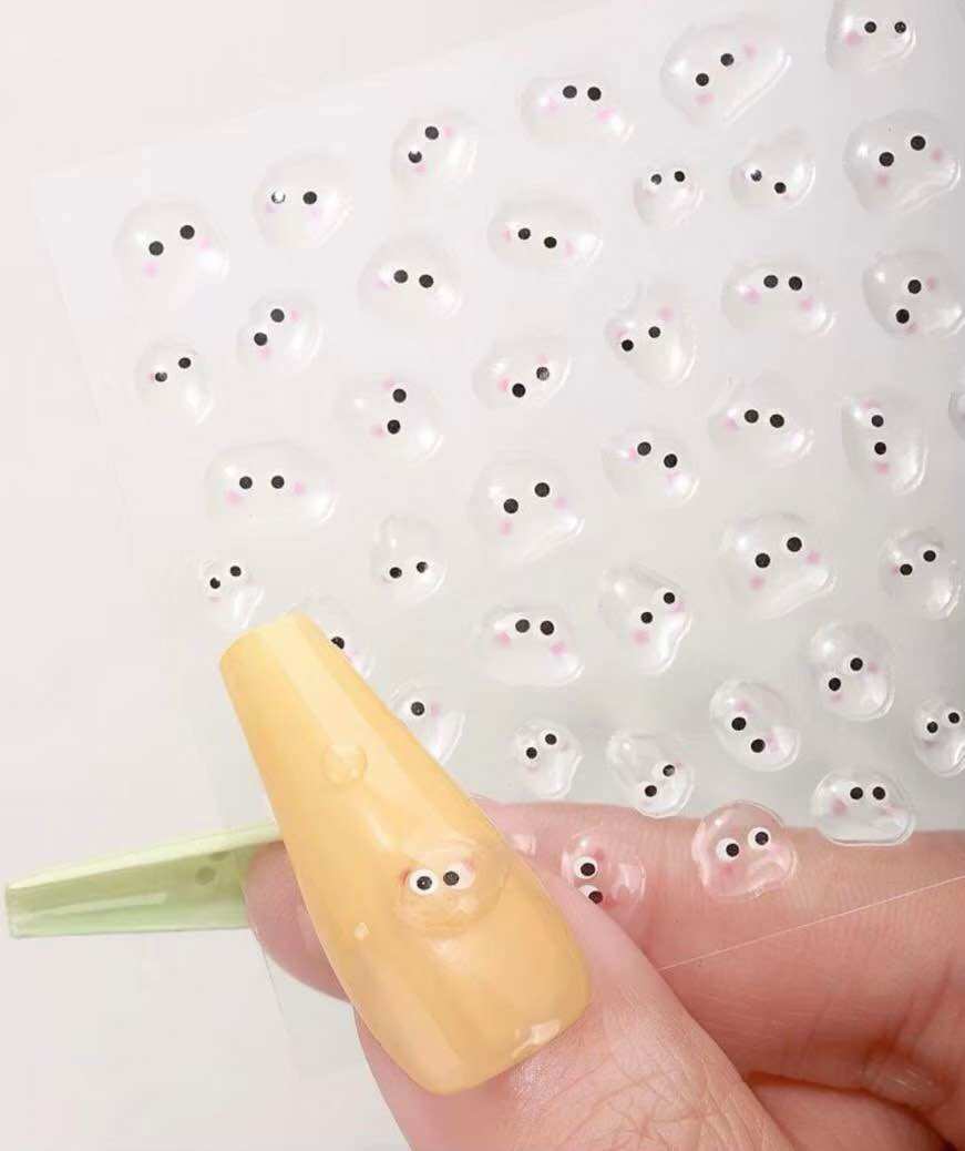 Sticker สติ๊กเกอร์เจลใส jelly clear สามารถติดบนเล็บหรือมือถือได้ ...