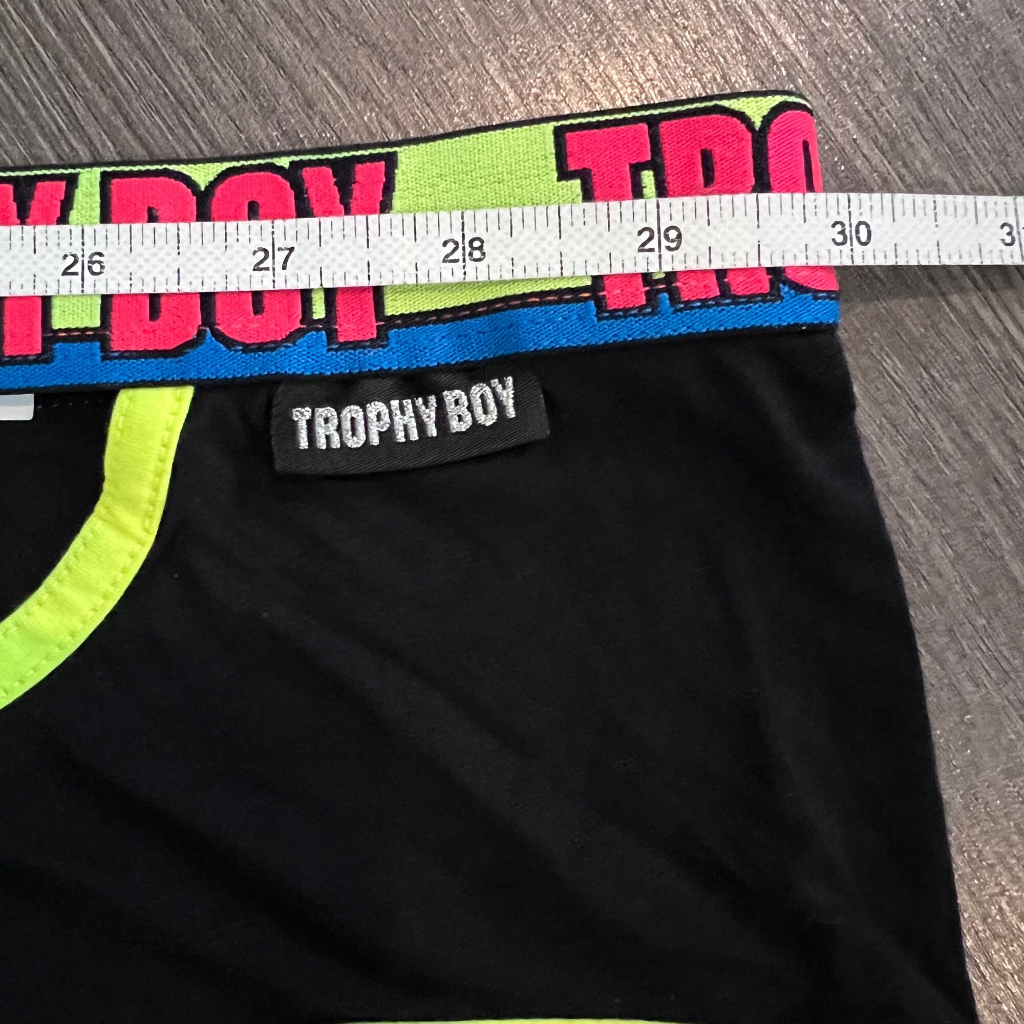 Andrew Christian Trunk สีดำ กุ๊นเขียวสะท้อนแสง (มือ1 L) กางเกงในชาย ...