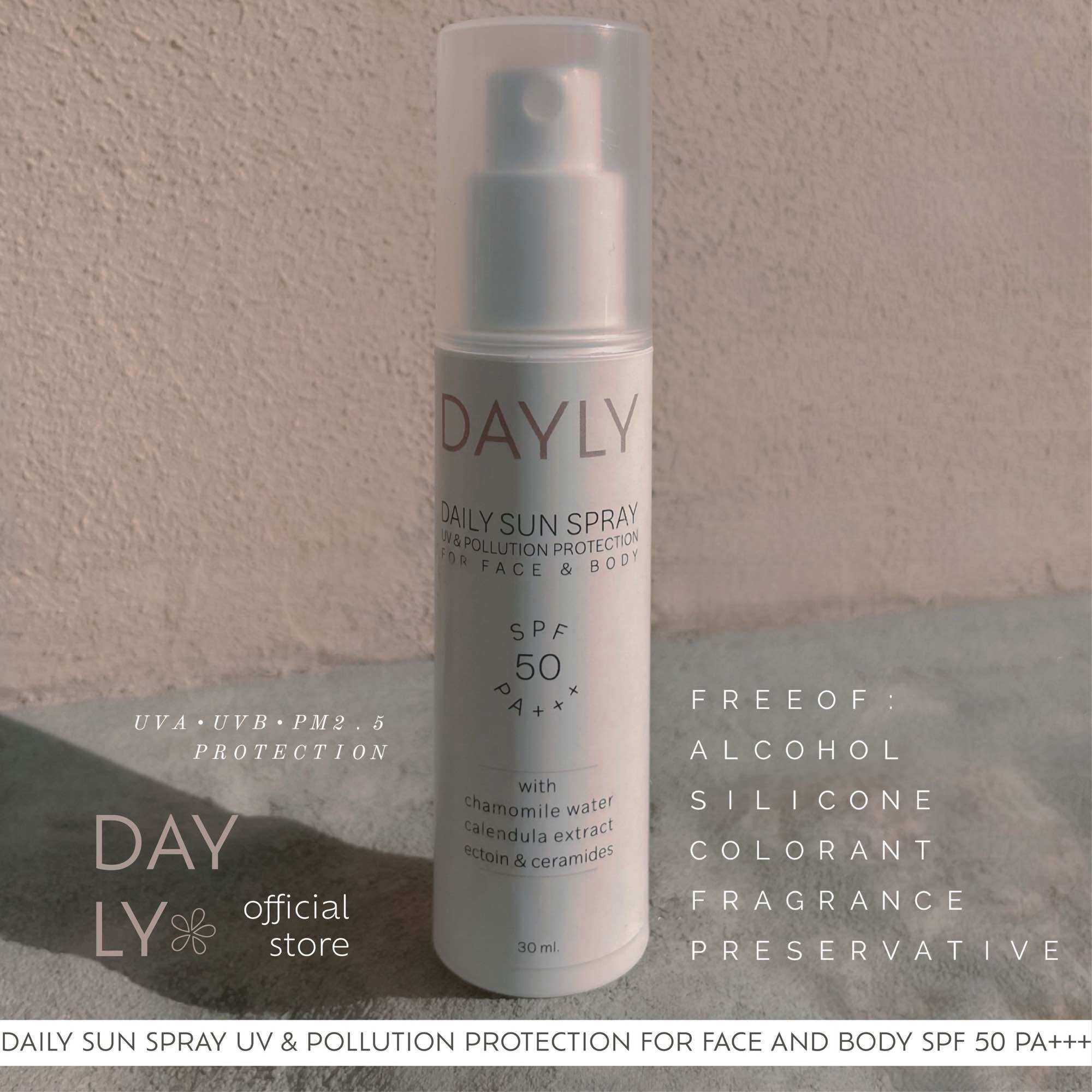 DAYLY DAILY SUN SPRAY UV & POLLUTION PROTECTION SPF 50 PA+++ FOR FACE ...