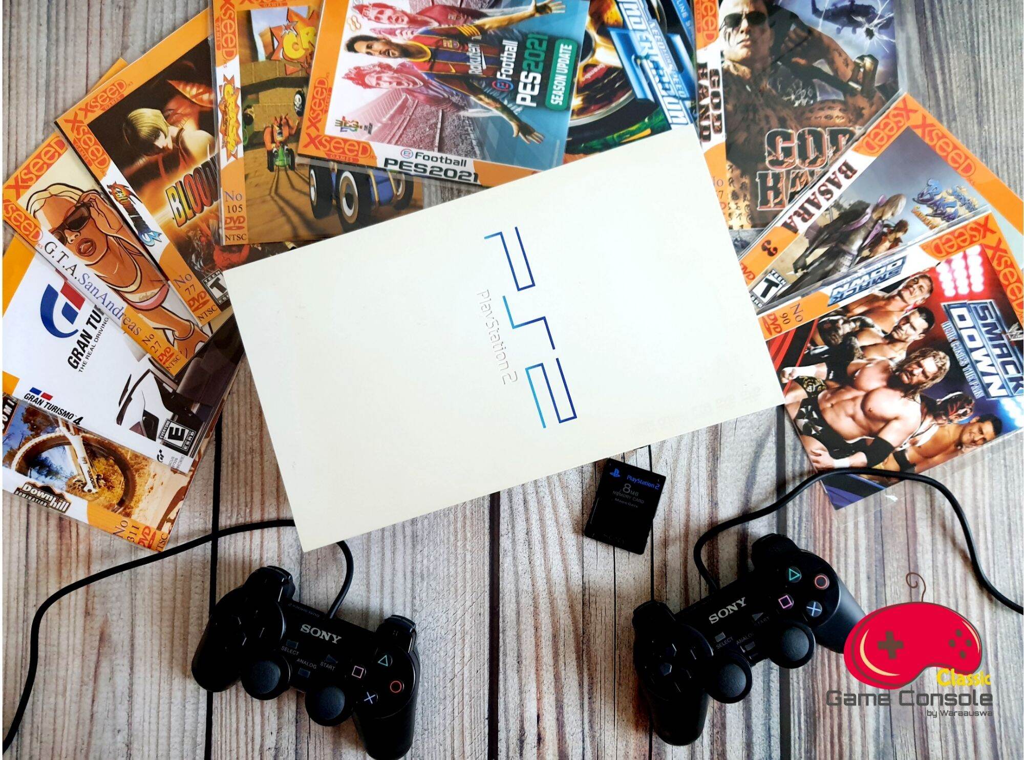 SET PS2 (Playstation 2) Ceramic white สีขาว ติดชิฟเล่นแผ่นแท้ได้ทุกโซน ...