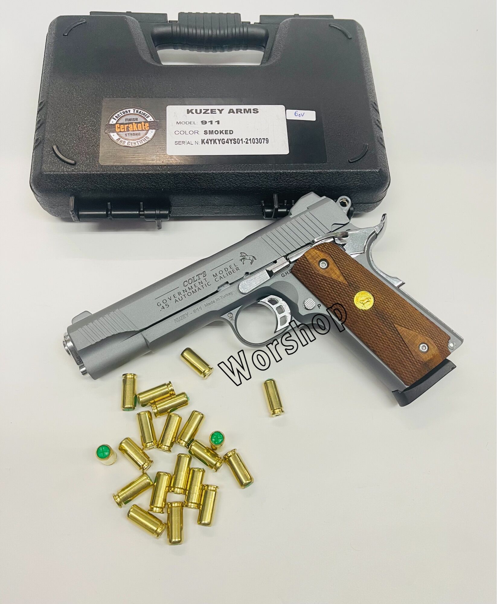 Blank Kuzey M1911 ลำกล้อง 5 นิ้ว 9mm P.A.K. สีไททัน ใช้ถ่ายทำภาพยนตร์ ...