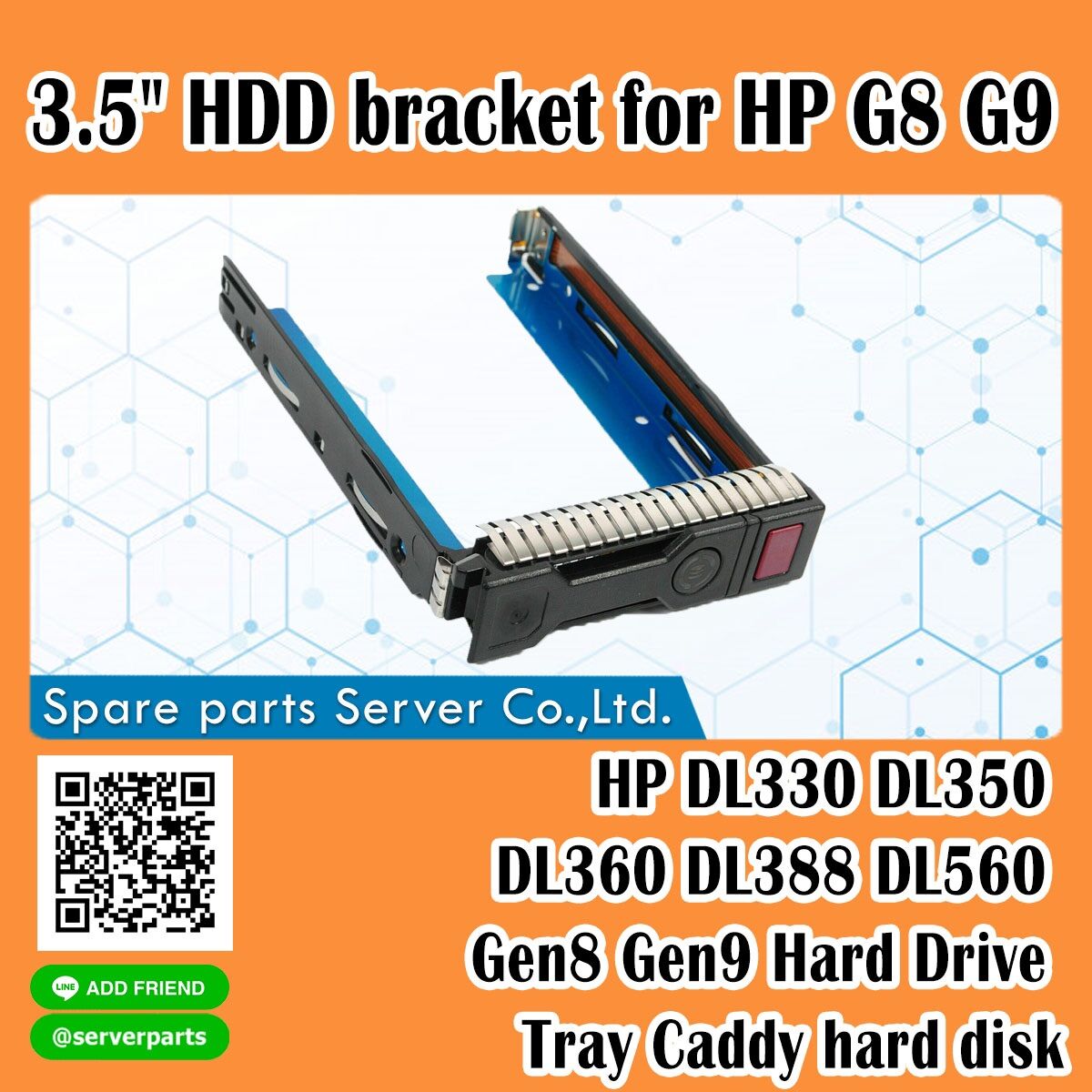 3.5" HDD bracket for HP G8 G9 651314-001 DL330 DL350 DL360 DL388 DL560 ...