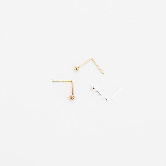 14K หุ้มทอง925เงินแท้มินิจิวจมูก เจาะห่วงจมูก ถั่วจมูกตกแต่งจมูกไม่แพ้ - Taobao Collection ...