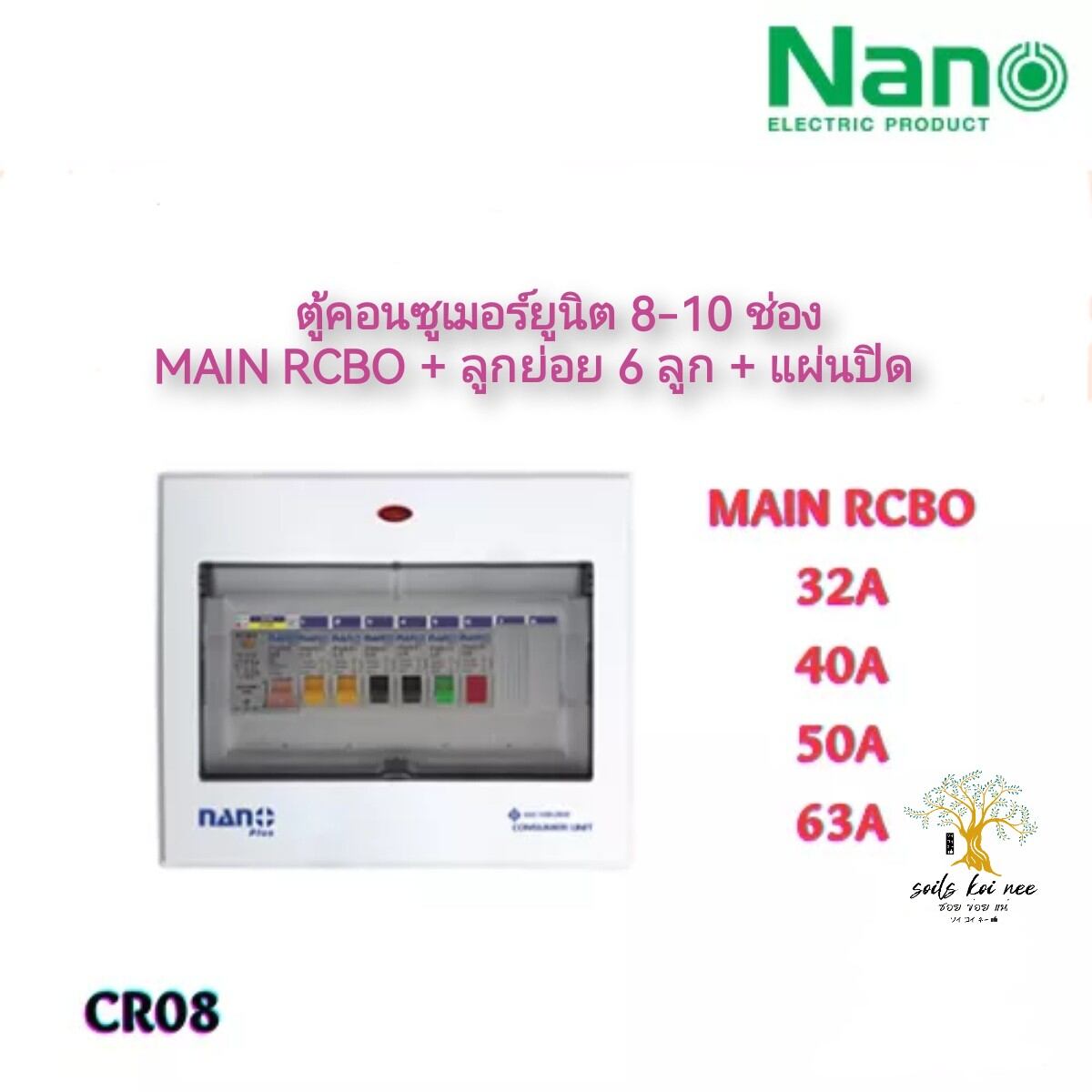 NANO PLUS ตู้คอนซูมเมอร์ยูนิต แบบเกาะราง DIN เมนกันดูด + 8 ช่อง (ราคา ...