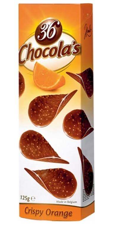ช็อกโกแลตส้มแผ่นบางผสมข้างพอง 36 Chocola's Crispy Chocolate Orange With ...