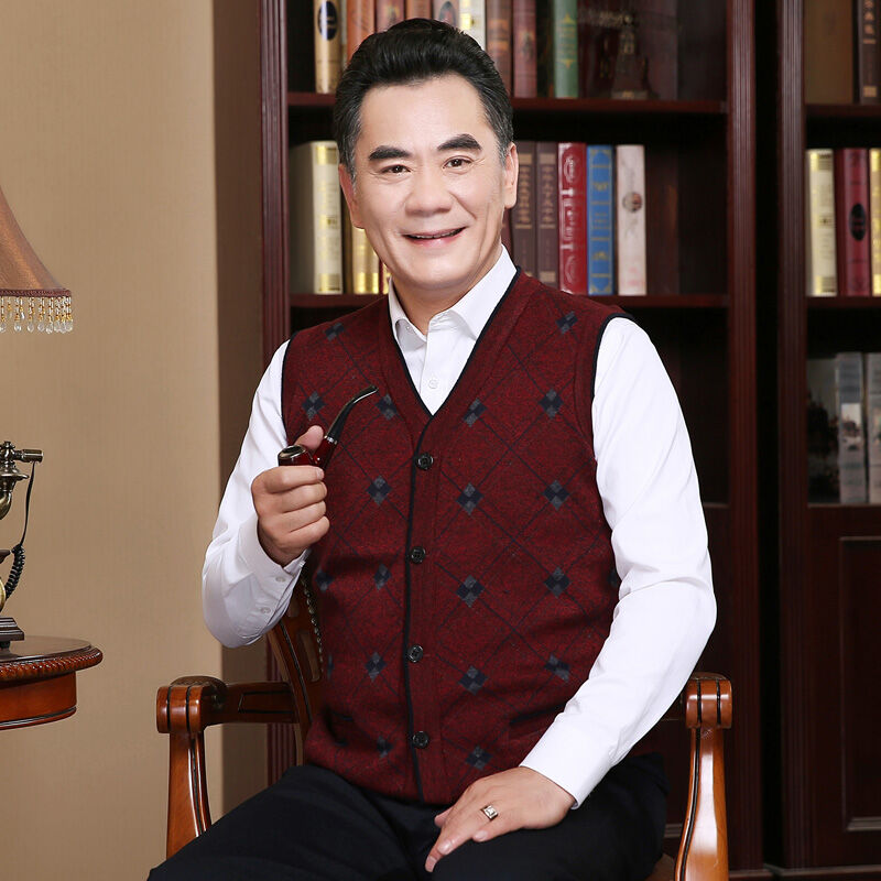 TAO Men's Fashion Collections เสื้อกั๊กไหมพรมแขนกุดผู้ชายเสื้อคาดิแกน ...