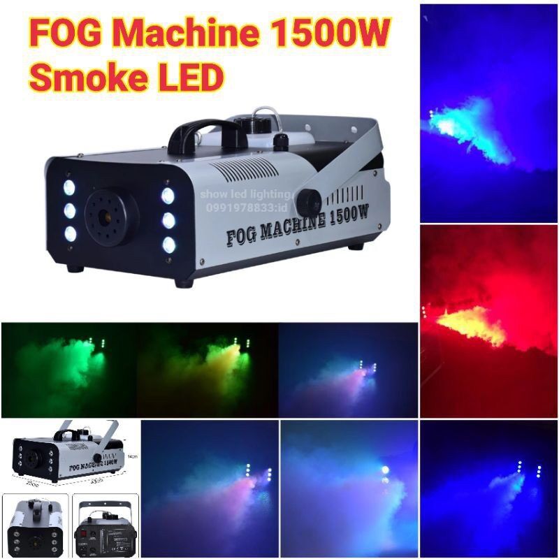 Smoke 1500w Fog machine สโมค1500w (มีไฟLed และ ไม่มีไฟ กดเลือกเอา ...