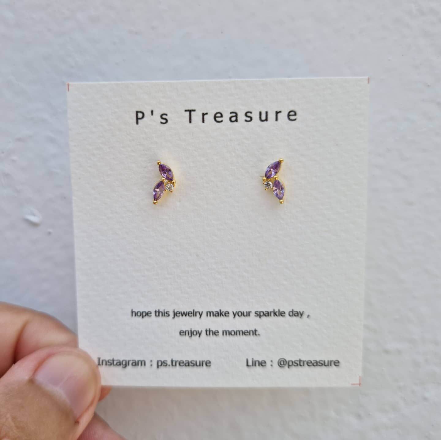 P's Treasure wingy gem stud earring ( s925 ) ต่างหูพลอยสี เงินแท้ - P's ...
