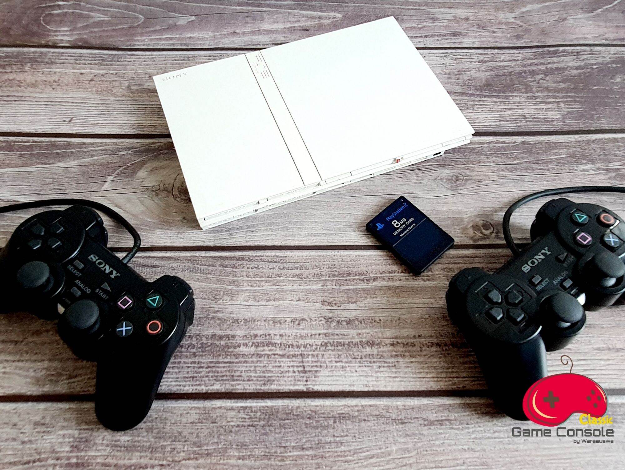 SET PS2 Slim Ceramic white (Playstation 2) สีขาว ติดชิฟเล่นแผ่นแท้ได้ ...