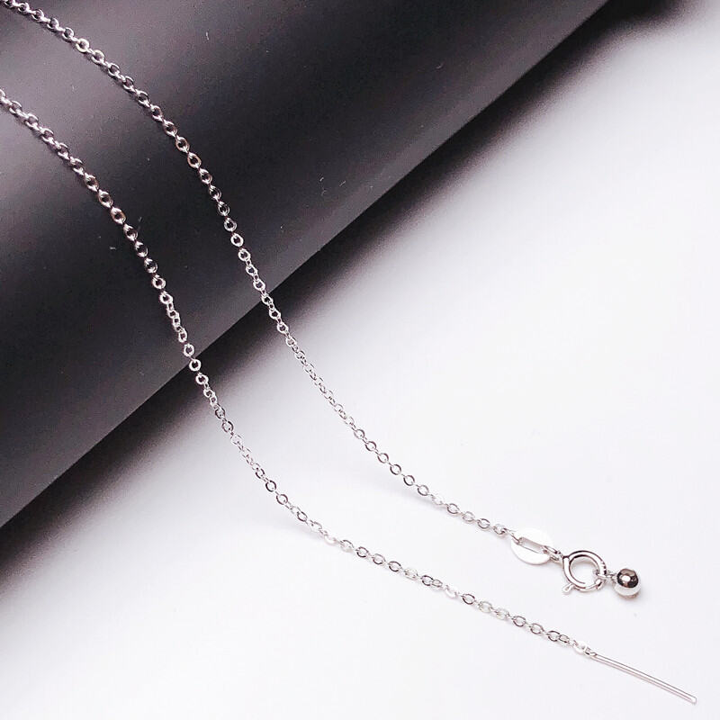 S925 เงินบริสุทธิ์ทองชุบใส่ลูกปัดโซ่รุ่นผู้หญิงเข็มOคำสร้อยคอDIYรุ่นห่วงโซ่กระดูกไหปลาร้าห่วงโซ่ ...
