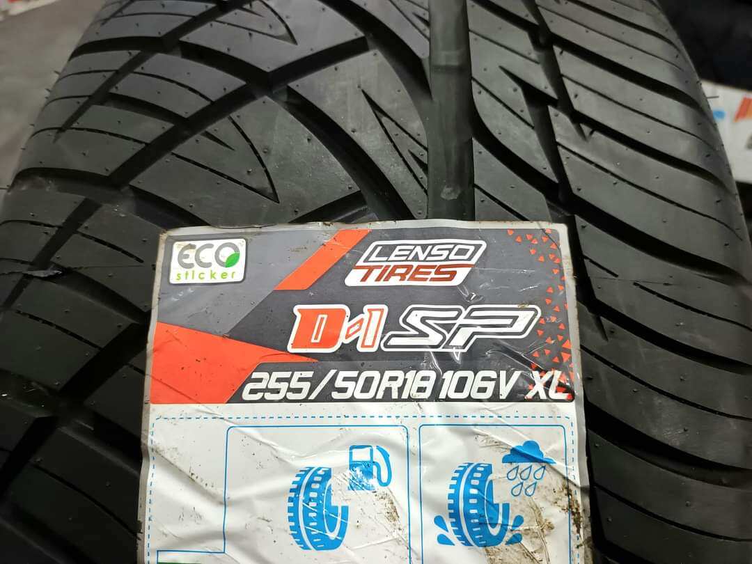 ยางใหม่ค้างปี 255/50R18 Lenso D-1 SP ผลิตปี 2021 พร้อมจุ๊บลมแปซิฟิก 2 ...