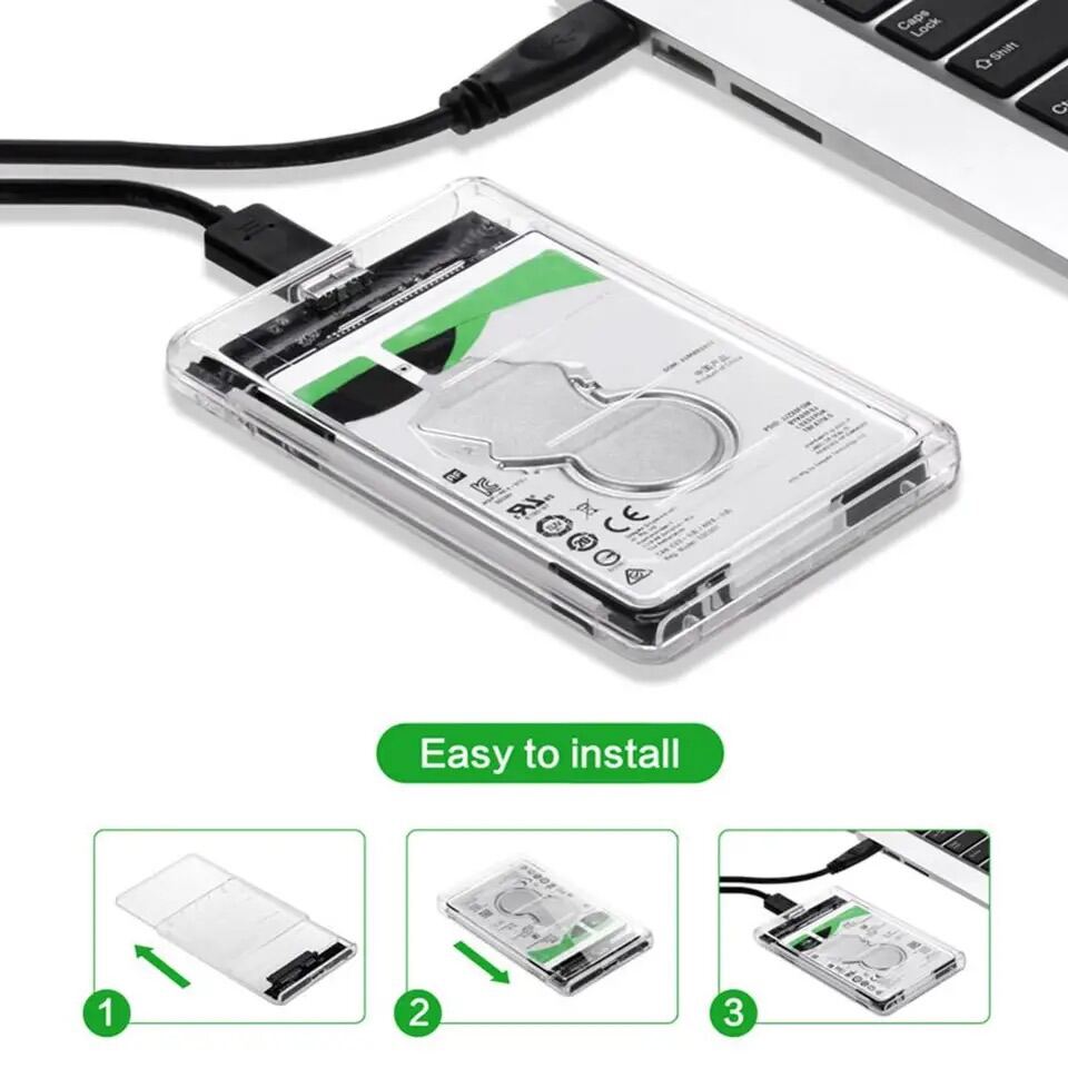 กล่องใส่ฮาร์ดดิส External Hard Drive Case Enclosure Transparent 2.5 ...