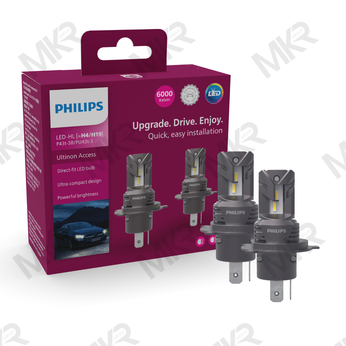 หลอดไฟหน้ารถ LED Philips ULTINON ACCESS VISION 6000K