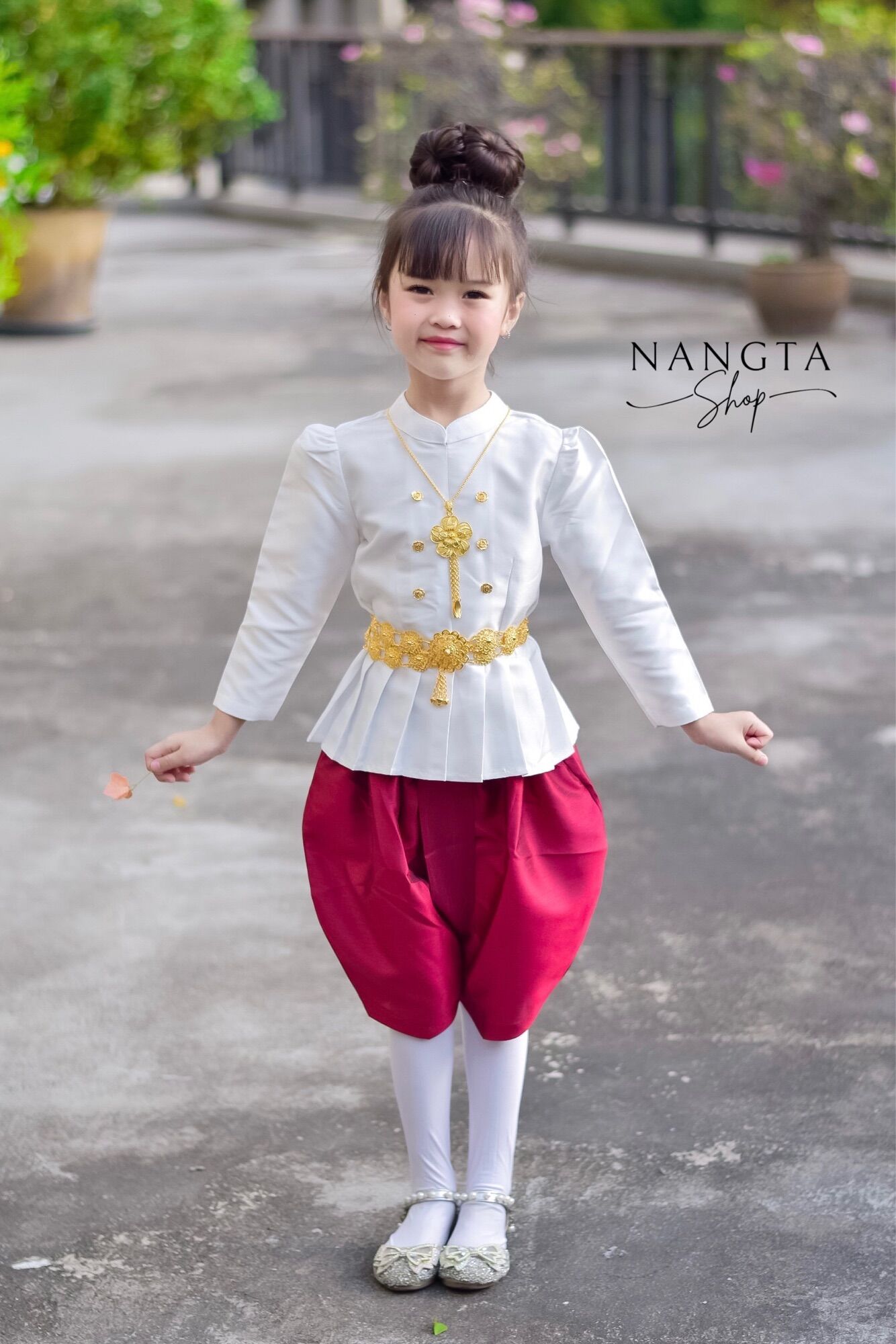 ชุดไทยเด็กผู้หญิง รุ่นแพนเค้ก แถมสร้อยคอ - Nangta Shop นังตา ชุดอาชีพ ...