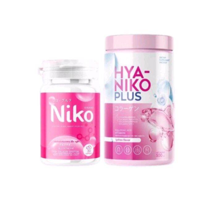 ( 1 แถม 1 ) Niko Gluta นิโกะกลูต้า ( 1 กระปุก บรรจุ 30 แคปซูล ) + HYA ...