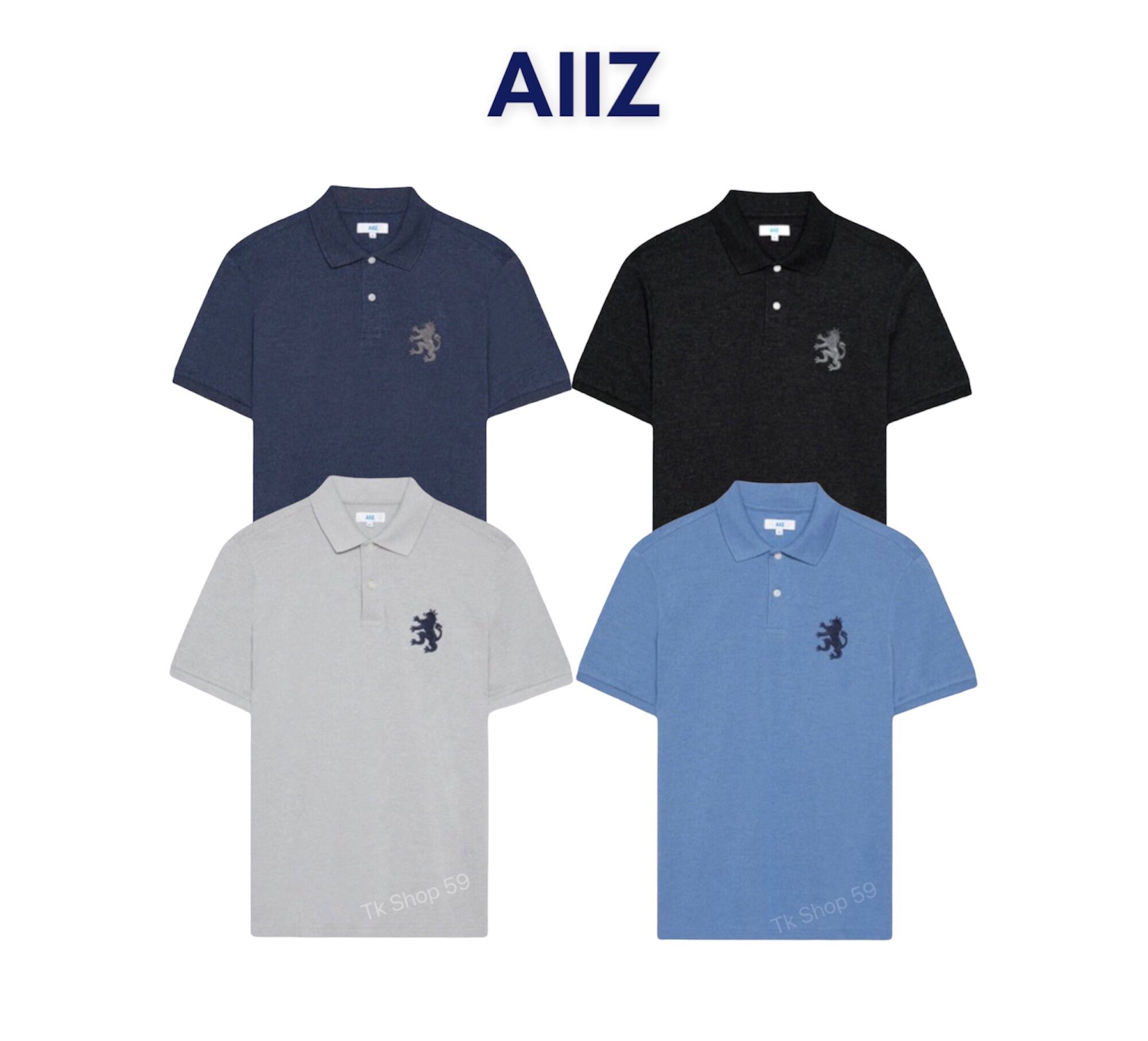 เสื้อโปโล AIIZ เสื้อโปโลผู้ชายปักสิงห์ผ้าปิเก้ แบรนด์แท้100 - TK Shop59 - ThaiPick