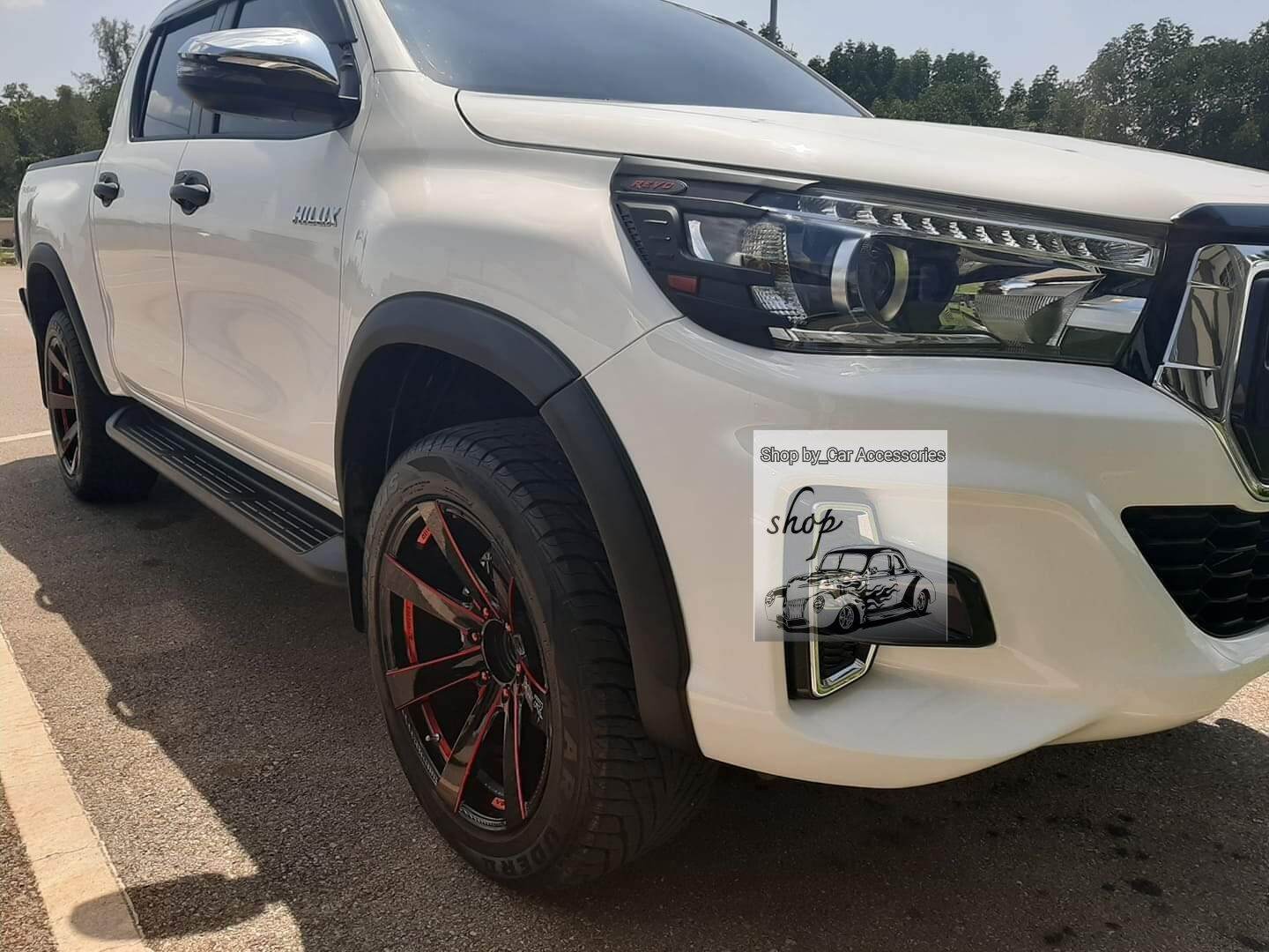 คิ้วล้อ Toyota Revo ขนาด 3 นิ้วแบบเรียบสีดำด้าน รอบคัน 4 ล้อ สำหรับยก ...