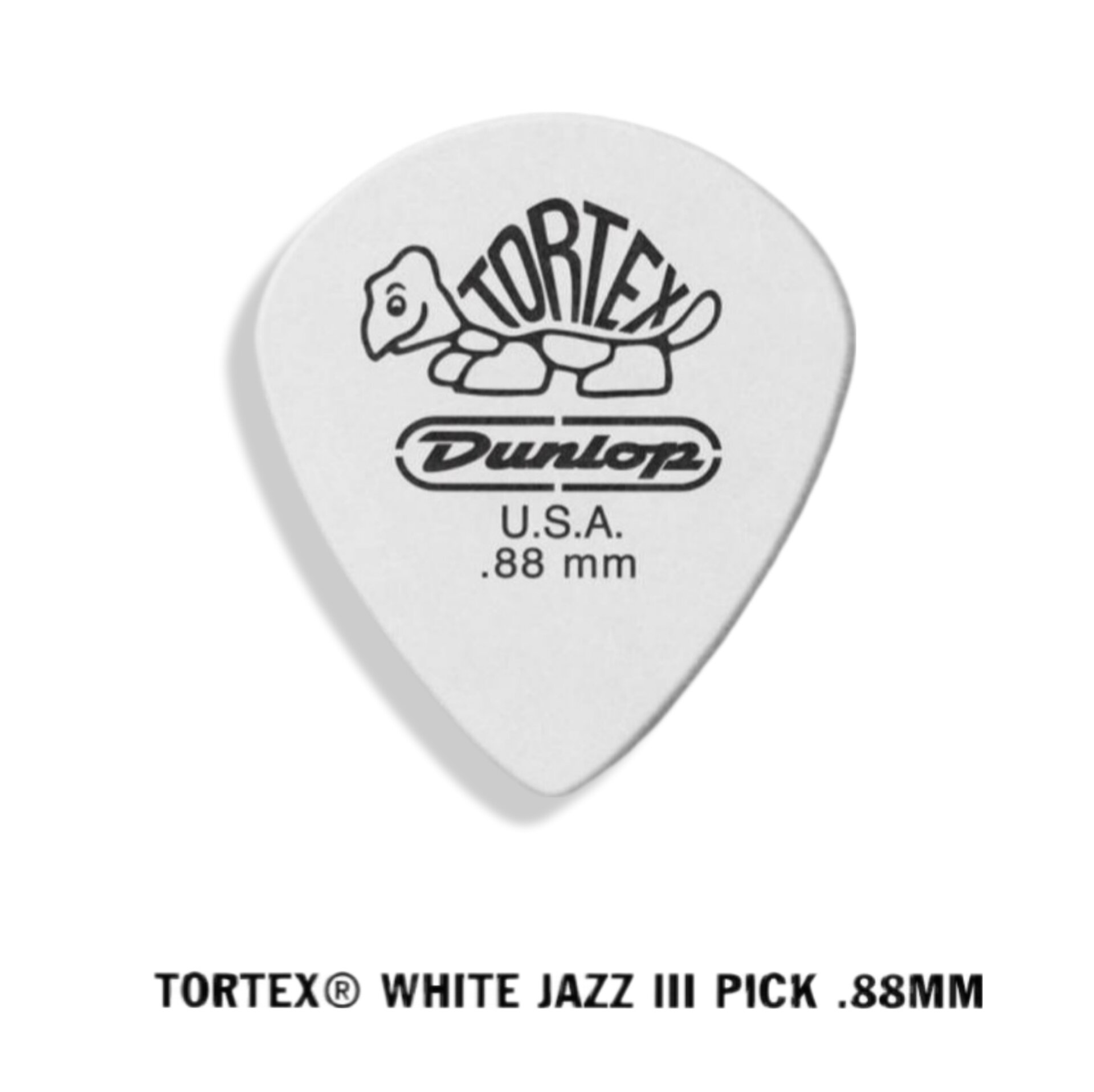 PICK Jim Dunlop TORTEX WHITE JAZZ III แท้ U.S.A.100ปิ๊กกีตาร์(เต่าขาว ...