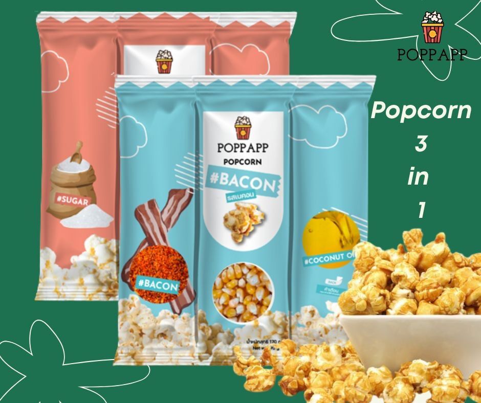 Poppapp Popcorn 3 in 1 (ป๊อปคอร์น 3 อิน 1) - ป๊อปแป๊ป ป๊อปคอร์น - ThaiPick