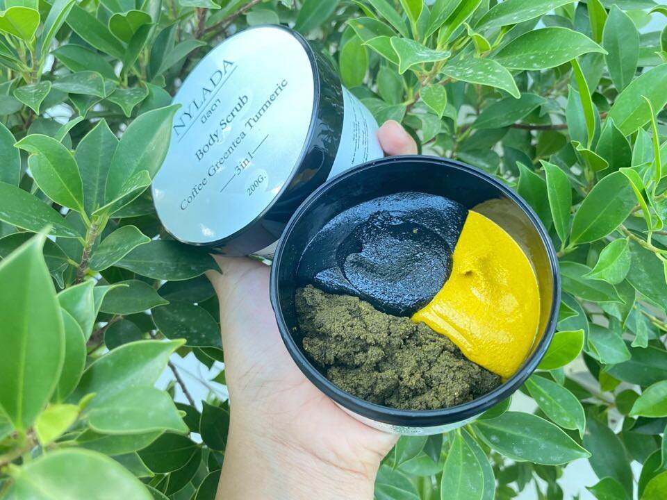 body scrub nylada สคลับกาแฟ สคลับชาเขียว สคลับขมิ้น รวมอยู่ในกระปุก ...