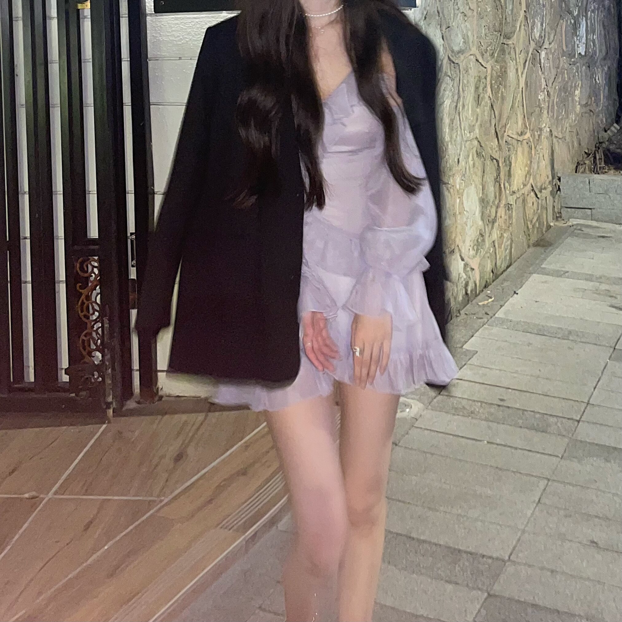 บ้าน辣辣 Halo Lala รักรักเลือกเพลงทั้งหมด yyds! ซุปเปอร์ CLASSIC ยาวแบบสั้นสีดำเสื้อสูทฤดูใบไม้ ...