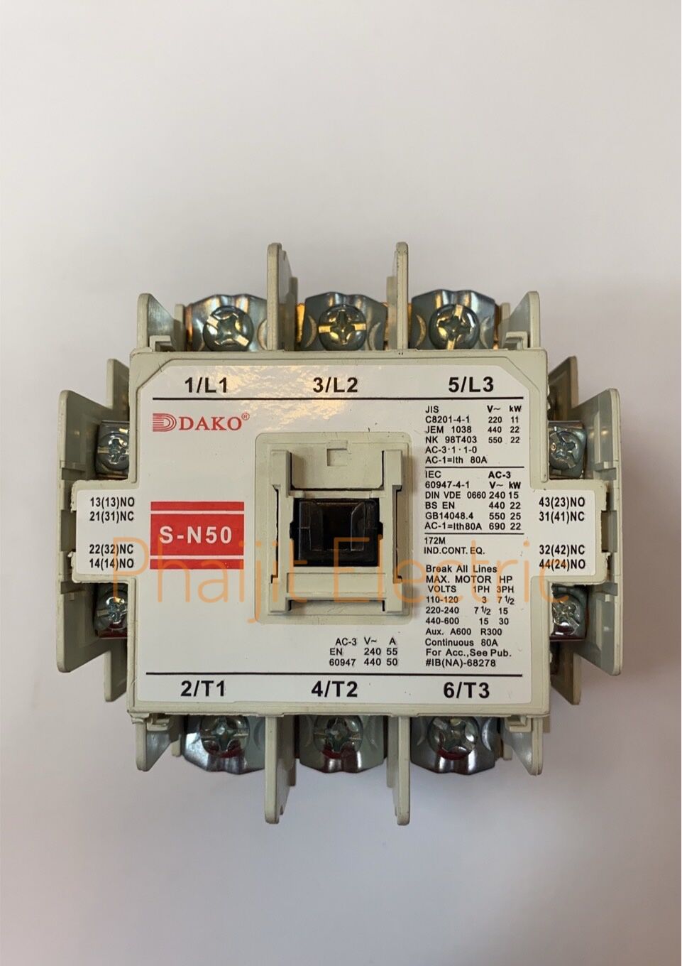DAKO แมกเนติก คอนแทคเตอร์ SN50 Coil 220Vและ 380V DAKO Magnetic ...