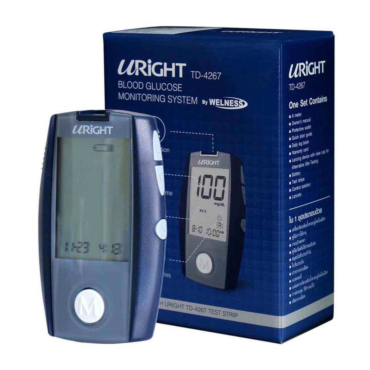WELNESS URIGHT TD-4267 เครื่องวัดน้ำตาลในเลือด Blood Glucose Monitoring ...