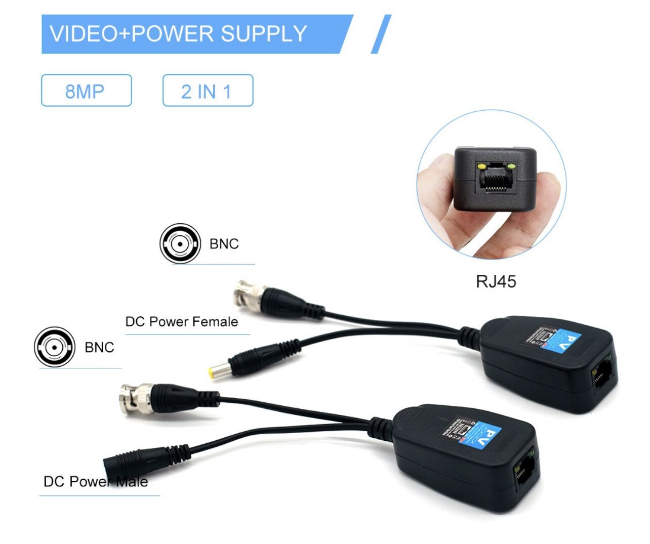 กล้องวงจรปิด Hd 8MP Balun ขั้วต่อ Balun Transceiver Rj45 Balun บาลัน ...