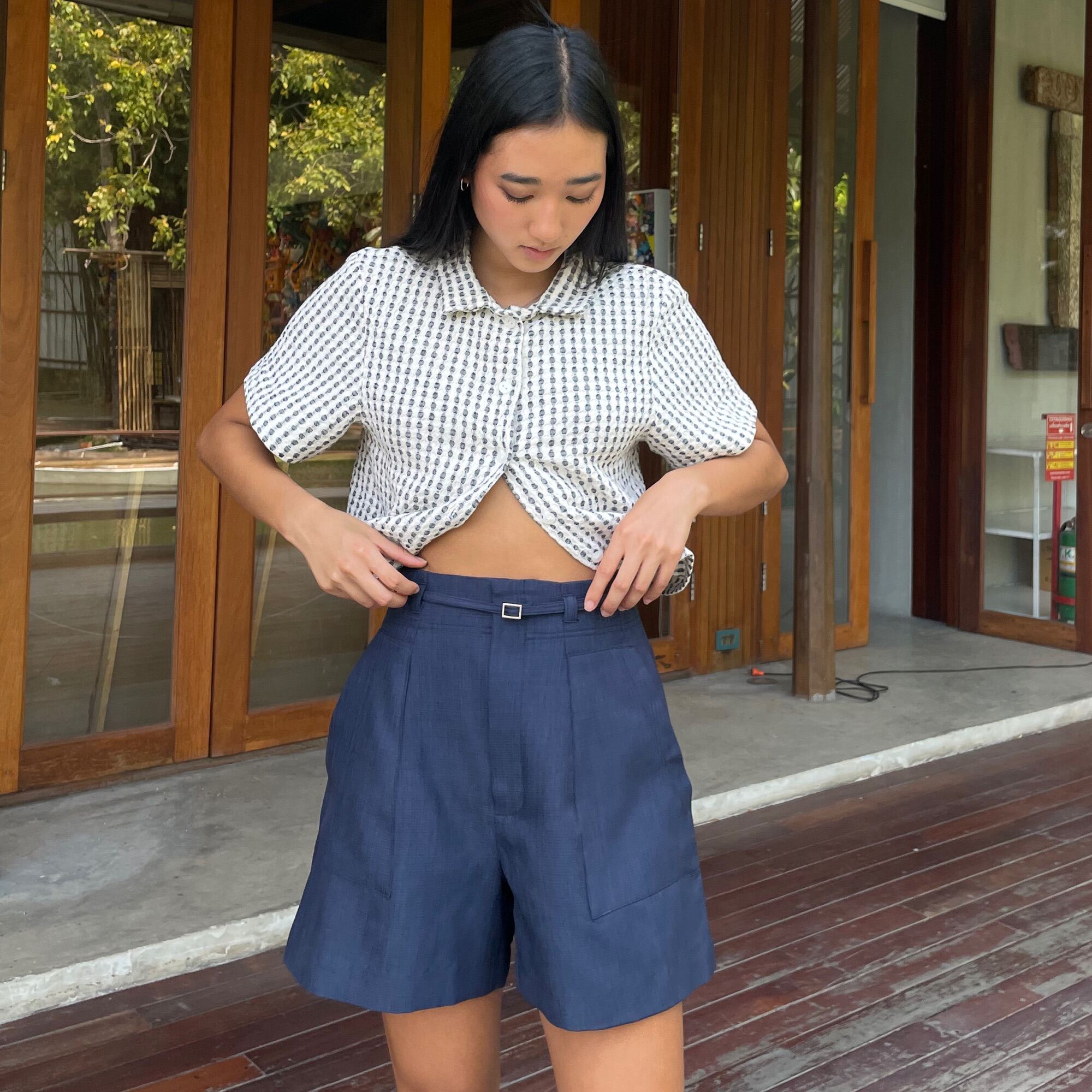 POCKETWOOD - Kira shorts 6 สี แพทเทิร์นใหม่ปรับขนาดต้นขาลง1 กางเกงขา ...