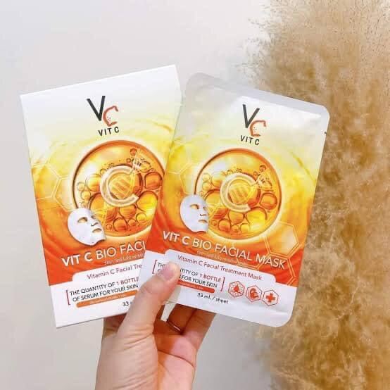 มาส์กวิตซี mask Vit c เข้มข้น น้องฉัตร เท่ากับ1ขวด (ยกกล่อง/ซอง ...