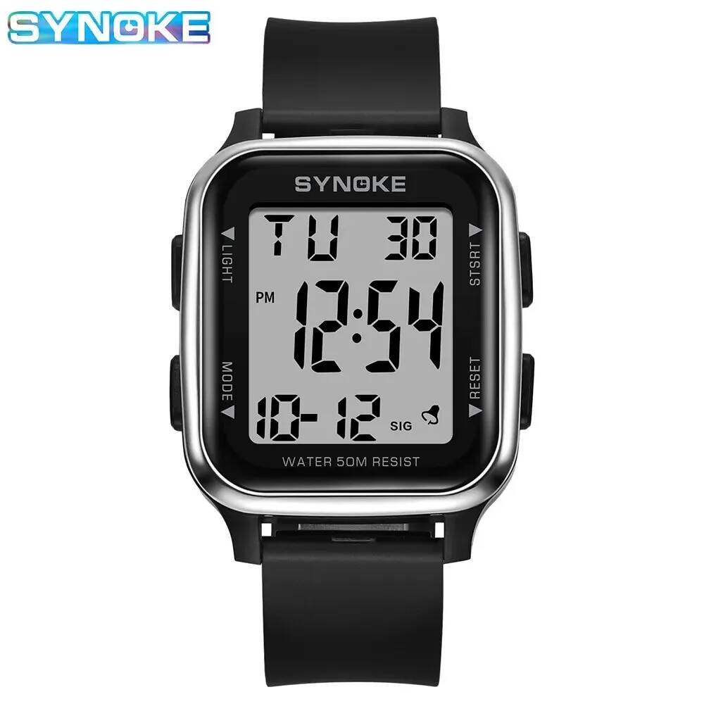 Synoke นาฬิกาดิจิตอลทหารกลางแจ้ง, ใหม่สำหรับผู้ชายแฟชั่นย้อนยุคนาฬิกา ...