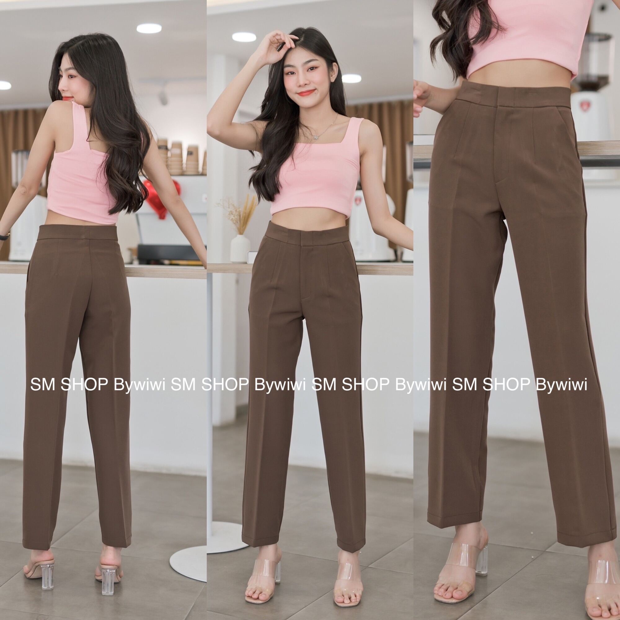 รุ่นLL ราคาพิเศษกางเกงขากระบอกเอวสูงผ้าไอวี่ เก็บทรงดีมากพร้อมส่งS-2XLมีเก็บปลายทาง - SM ...