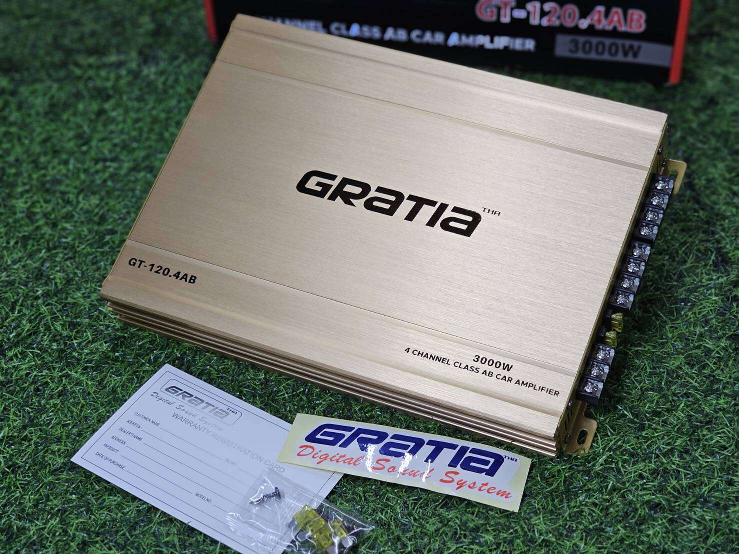4ch GT-120.4AB 3000w แบรนด์ GRATIA แท้ เพาเวอร์แอมป์ 4แชลแนล ขับกลางแหลม กาเทียร์ 120.4AB - DK ...