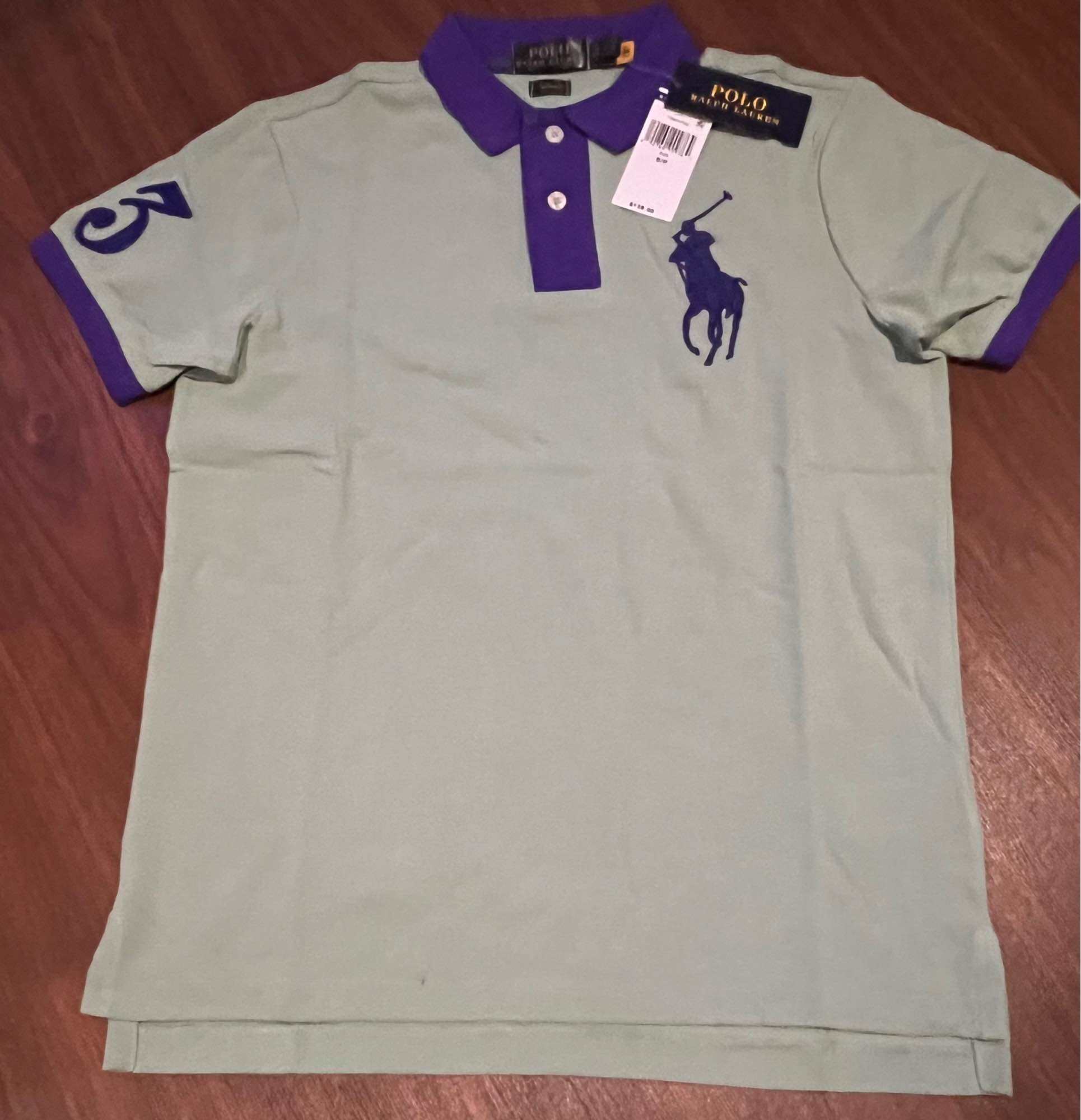 Polo Ralph Lauren Men Big Pony Polo-Shirt Slim Fit เสื้อโปโลเชิ้ตแขนสั้น ผู้ชาย โปโล ราล์ฟ ลอเรน ...