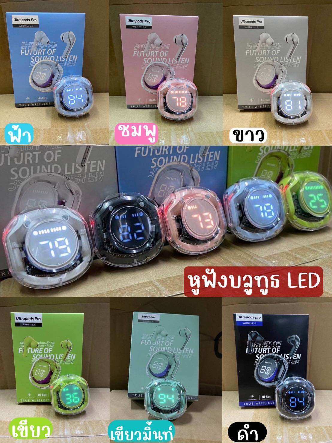 พร้อมส่ง🌈หูฟังบลูทูธ LED🧸รุ่น HK6🧸 | Lazada.co.th
