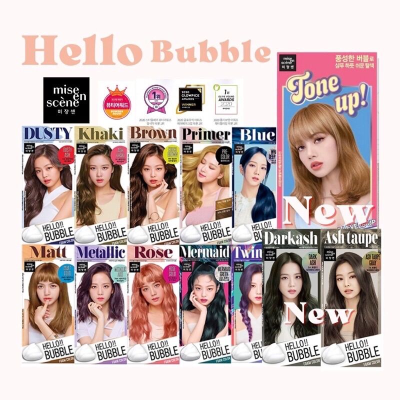พร้อมส่ง HELLO!! BUBBLE Mise en Scene x Blackpink ครีมเปลี่ยนสีผม แบ ...