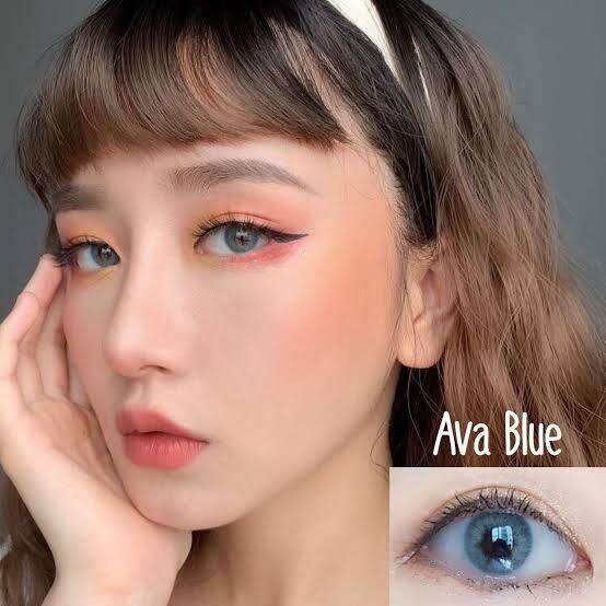 คอนแทคเลนส์ รุ่น Mini Ava สีฟ้า/blue มีค่าสายตา (0.00)-(-10.00) | Lazada.co.th