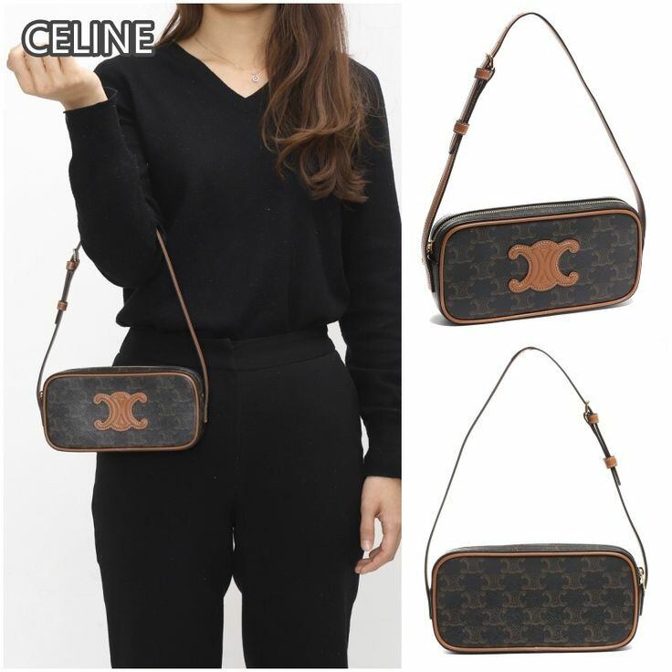 Celine mini Camera Shoulder Bag ตัวกระเป๋าหนังPuพิมพ์ลายเย็บเเต่งโลโก้ ...