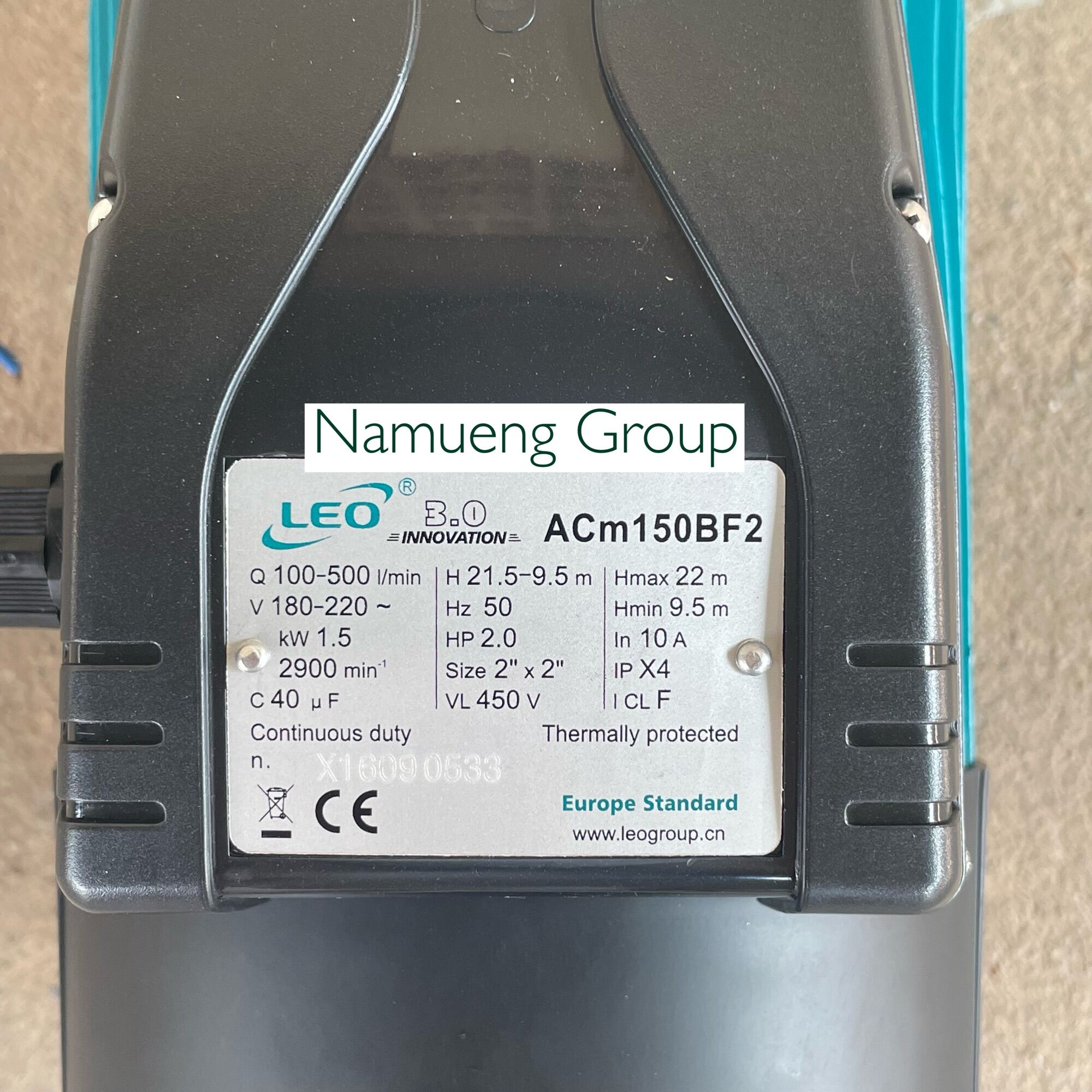 ปั๊มหอยโข่งไฟฟ้า ปั๊มน้ำ LEO รุ่น Acm 150 BF2 ขนาด2นิ้ว 2แรง ไฟ220V ...