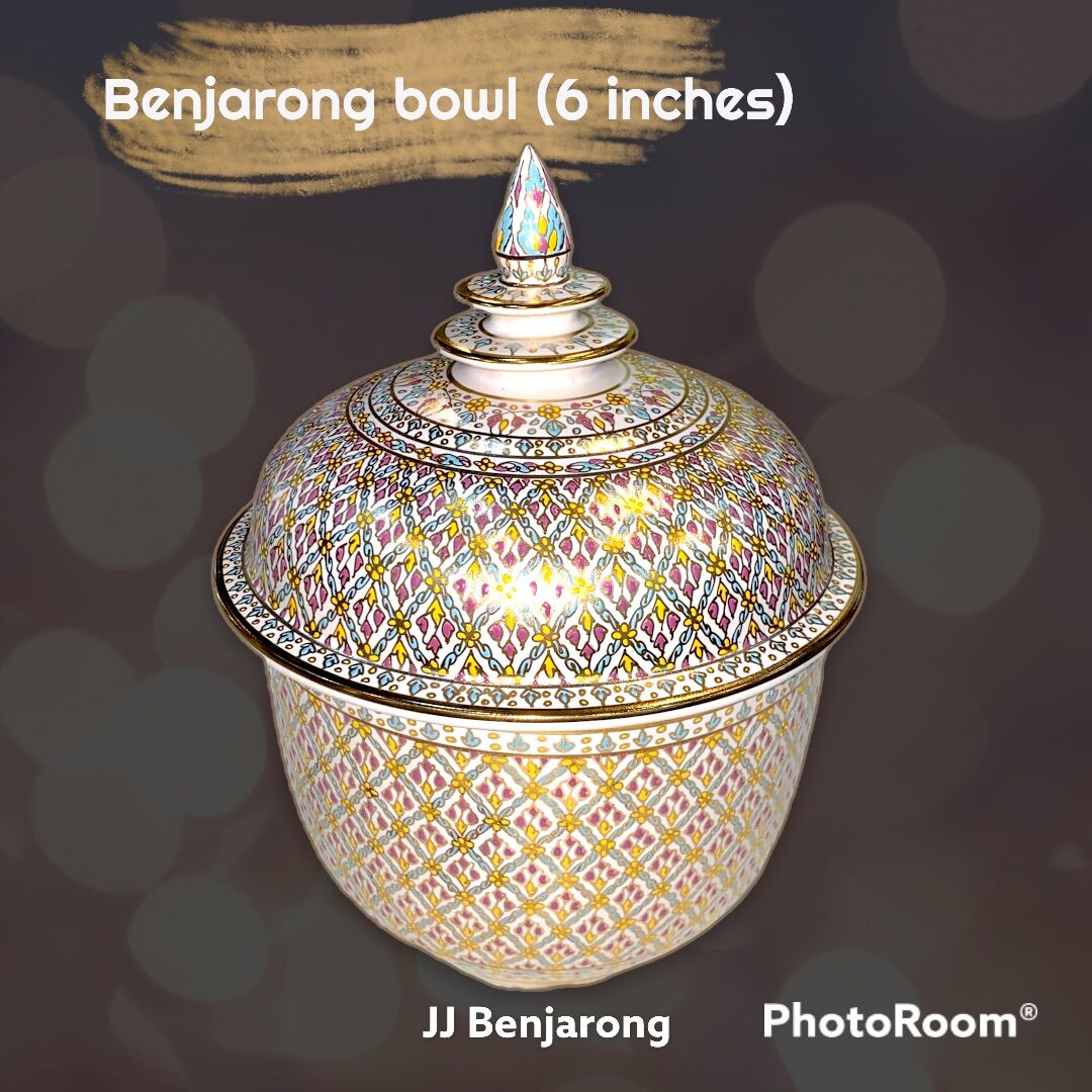 โถเบญจรงค์ 6 นิ้ว (Traditional Benjarong Bowl 6-inches in diameter ...