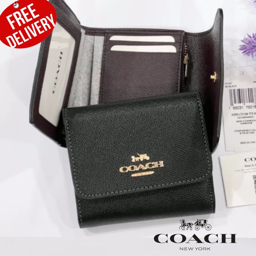 กระเป๋าสตางค์ Coach CF427 Small Trifold Wallet | Lazada.co.th