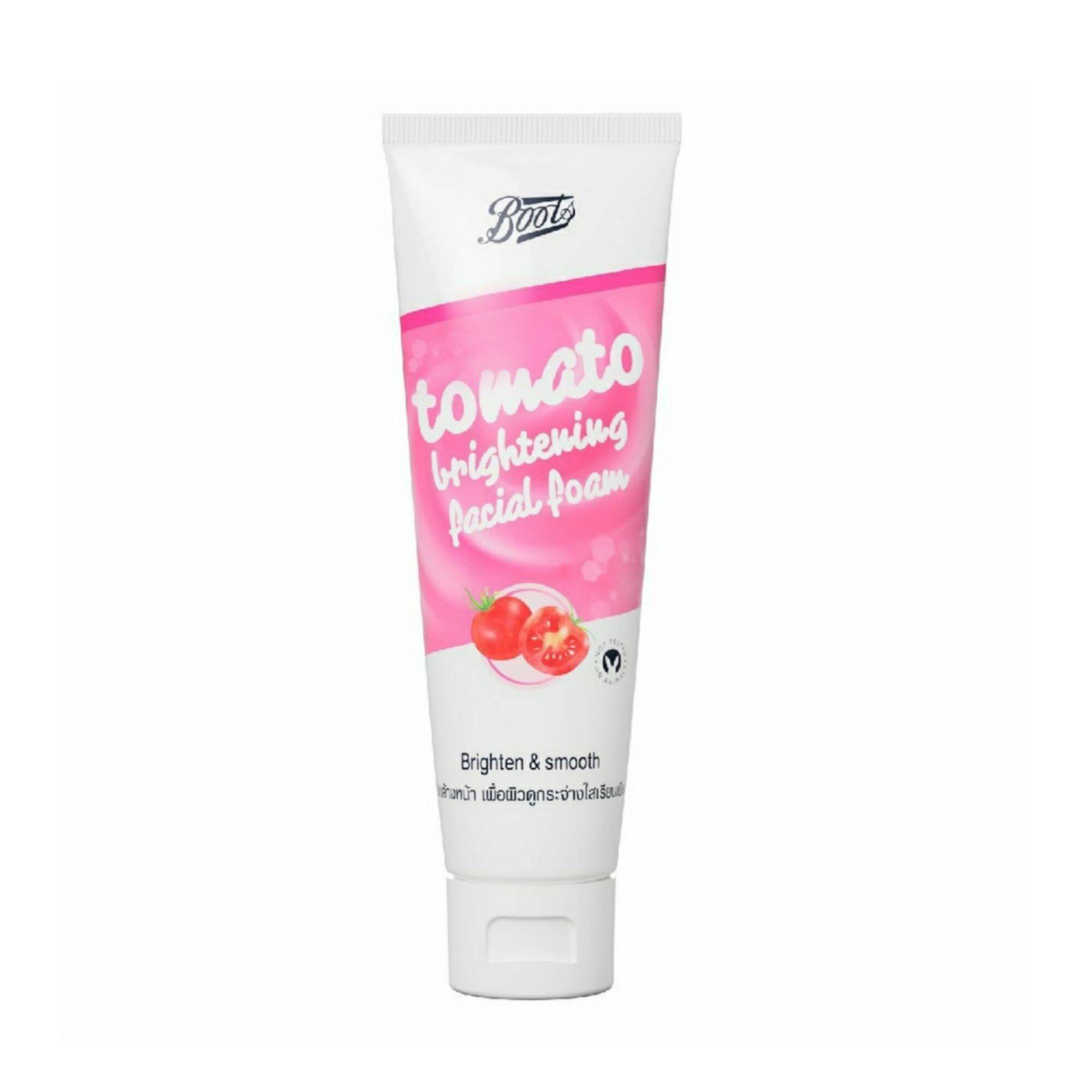 Boots Tomato Brightening Facial Foam 100ML. โฟมล้างหน้า เพื่อผิวกระจ่าง ...