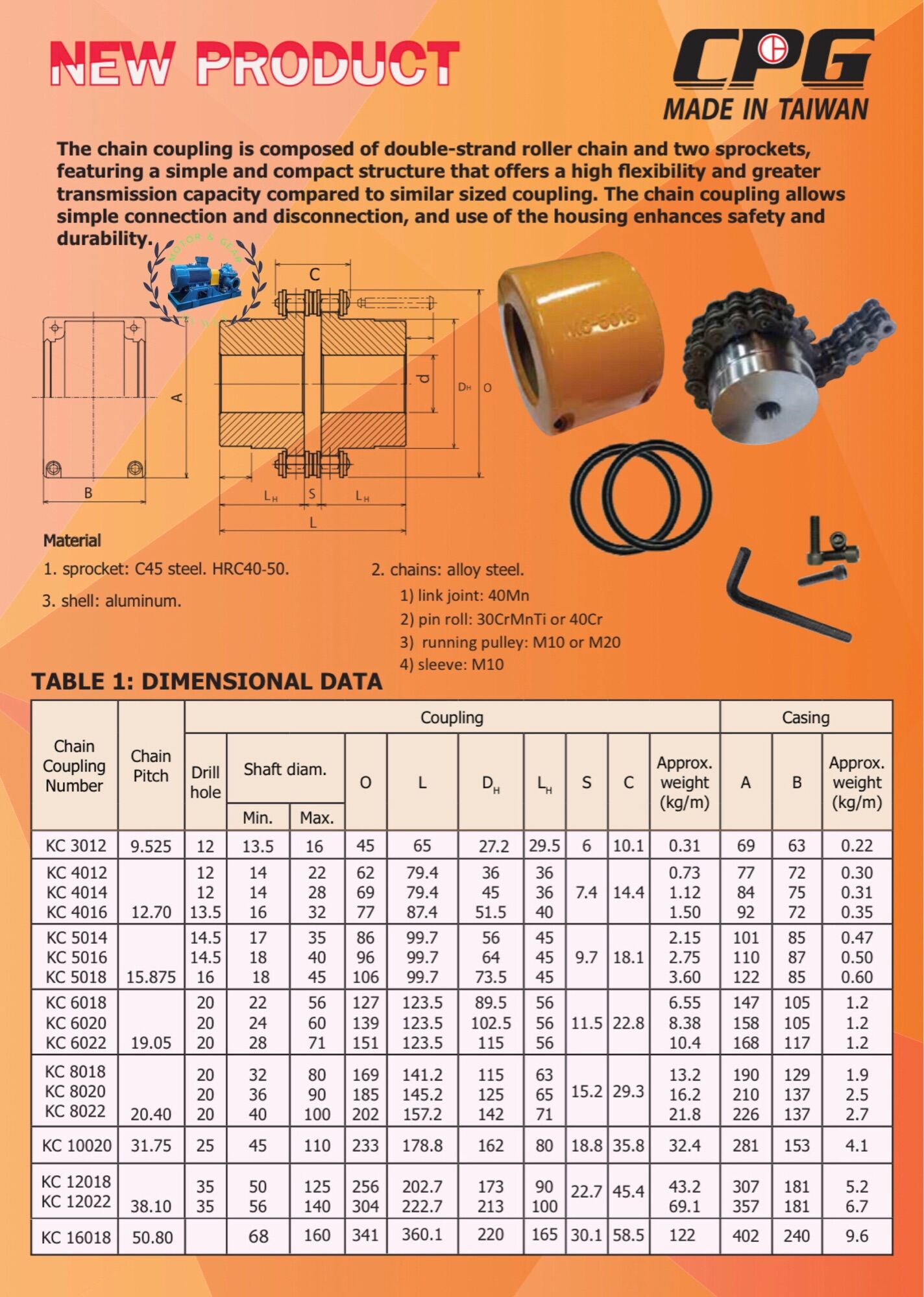 CPG Chain Coupling ยอยโซ่ รุ่น KC-4012 - Gear & Motor by Wut - ThaiPick