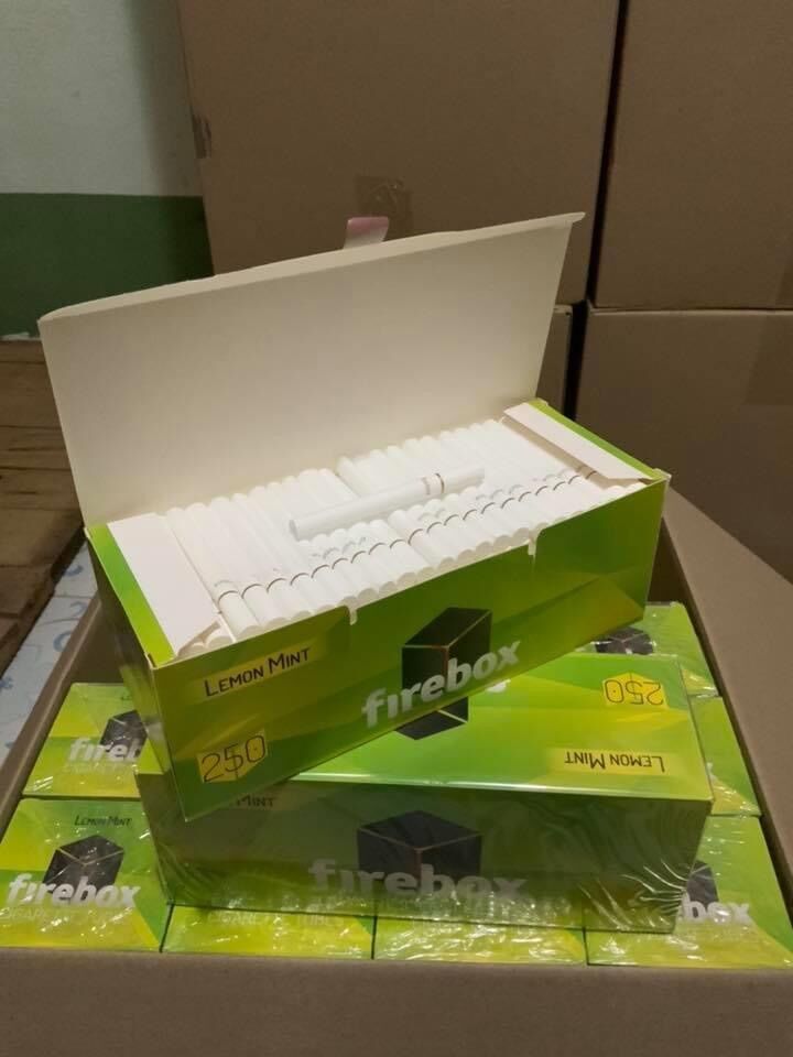Firebox 3 กล่อง มวนเปล่ากลิ่นมะนาวมิ้น เย็นระดับกลาง รวม 750 มวน ...