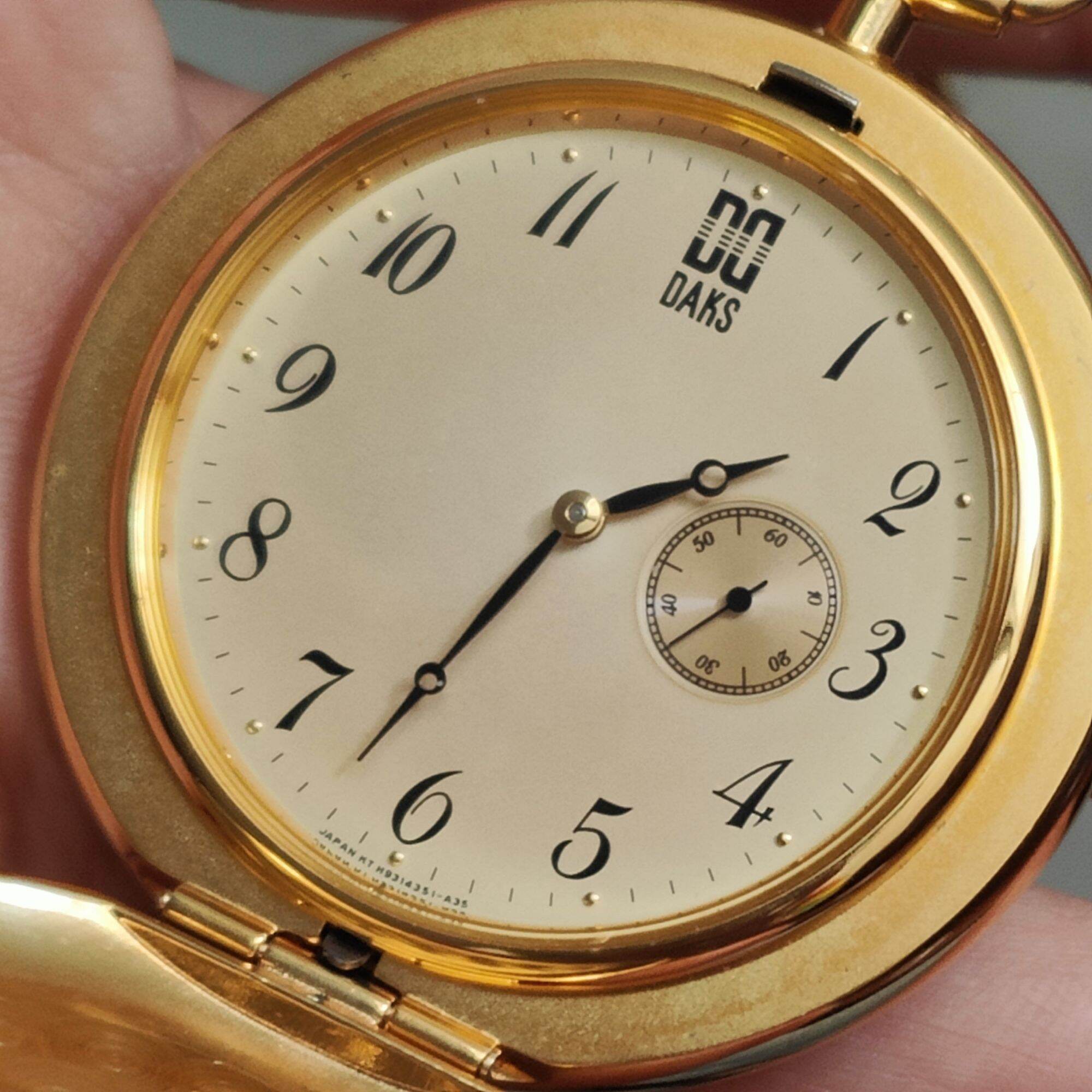 นาฬิกาวินเทจ นาฬิกาพก Pocket Watch Daks 2เข็มครึ่ง นาฬิกาญี่ปุ่น มือสอง ...