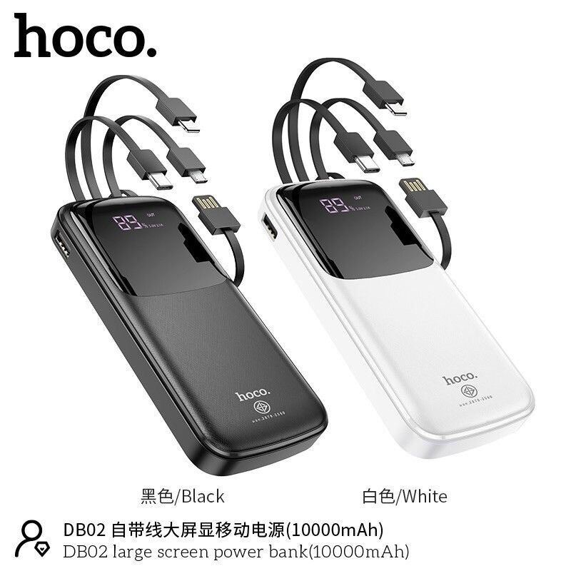 Hoco DB02 powerbank 10000Mah มาพร้อมสาย 4 เส้นในตัว พกพาสะดวกในการ ...