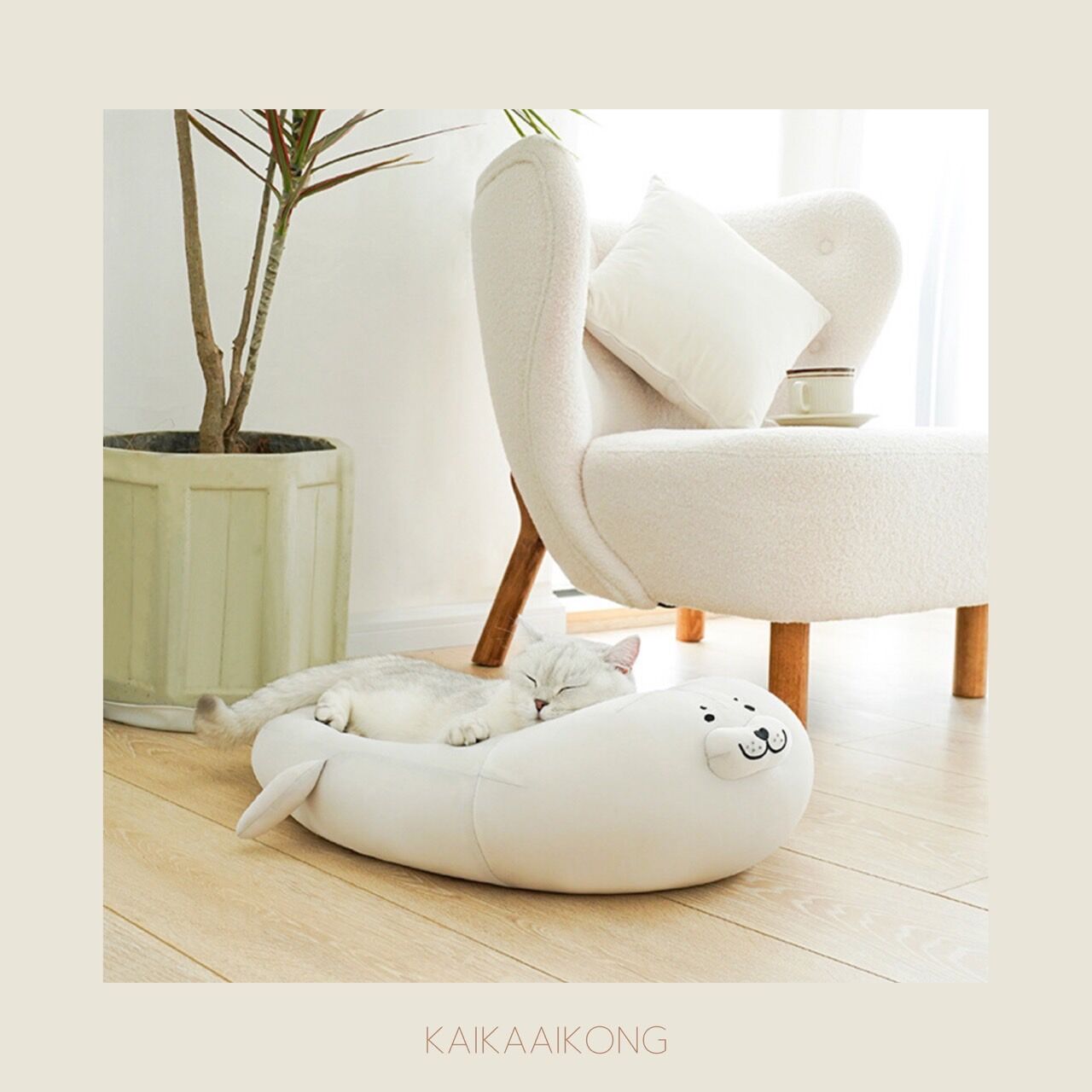 MOCHI SEAL BED ที่นอนแมวอุ๋งๆ ที่นอนแมวน่ารักนุ่มนิ่ม - KAIKAAIKONG ...