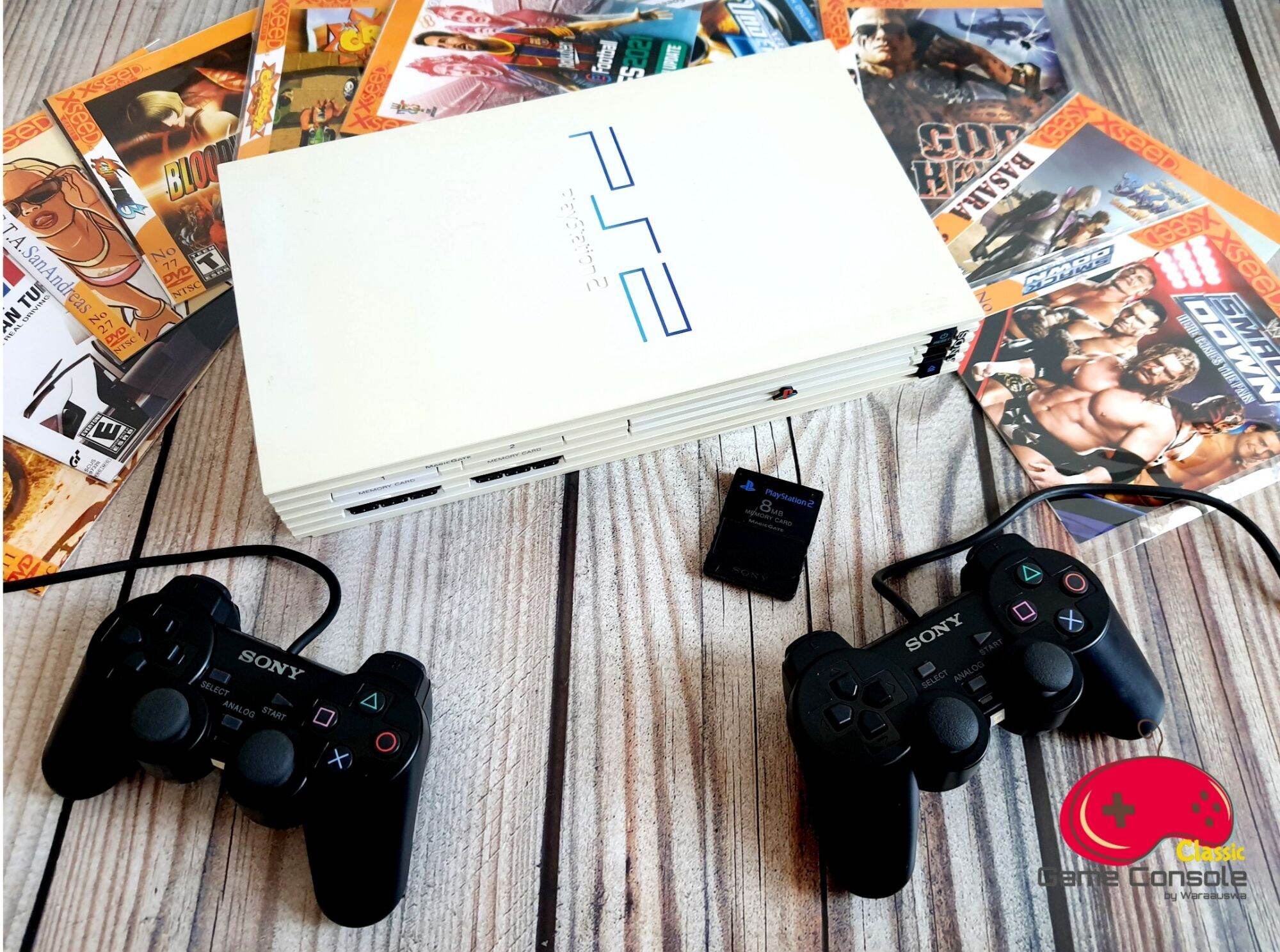 SET PS2 (Playstation 2) Ceramic white สีขาว ติดชิฟเล่นแผ่นแท้ได้ทุกโซน ...